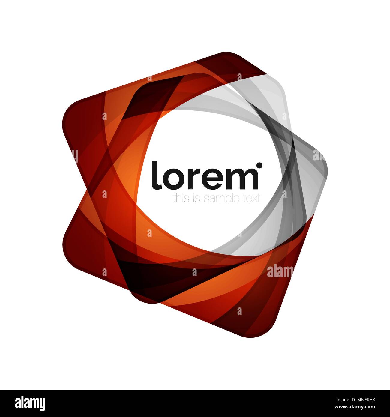 Clean professional business emblem, abstract transparent overlapping ...