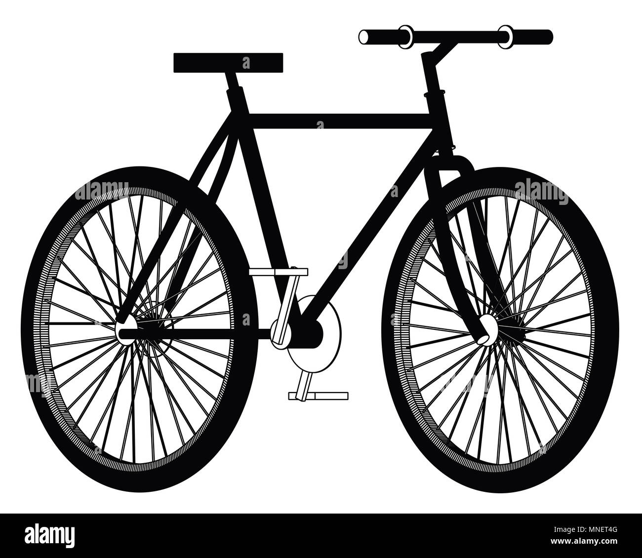 Illustration of simple graphic design of bicycle Stock Photo - Alamy