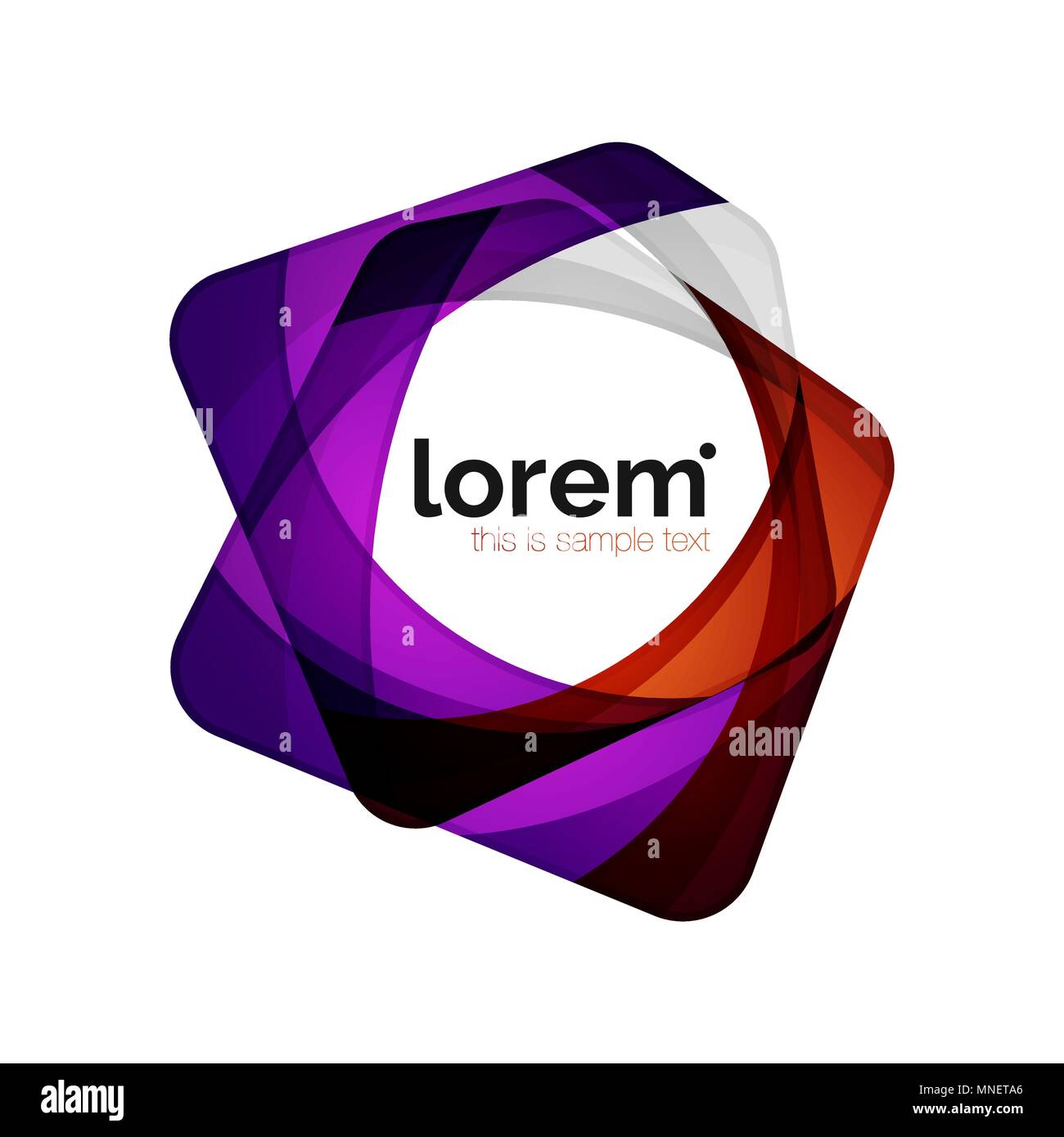 Clean professional business emblem, abstract transparent overlapping ...