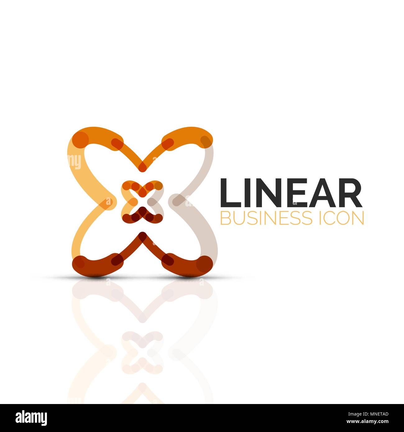 Abstract flower or star, linear thin line icon. Minimalistic business geometric shape symbol ...