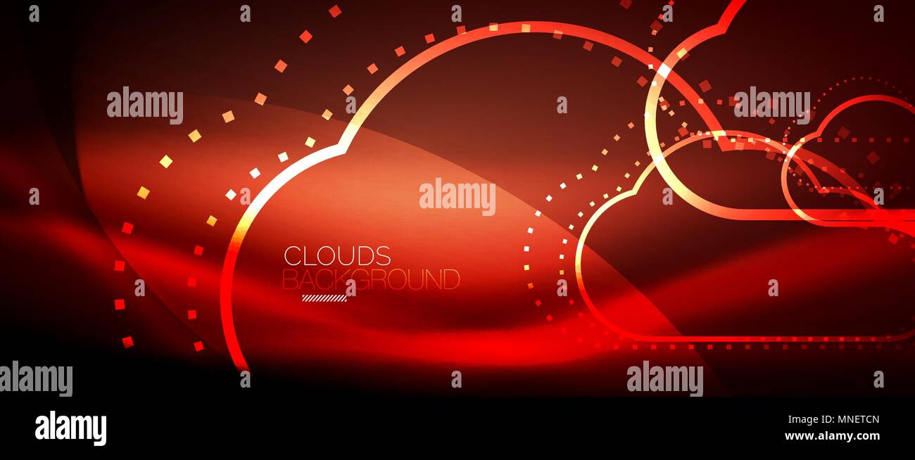 Vector cloud computing, storage concept. Vector red cloud computing ...