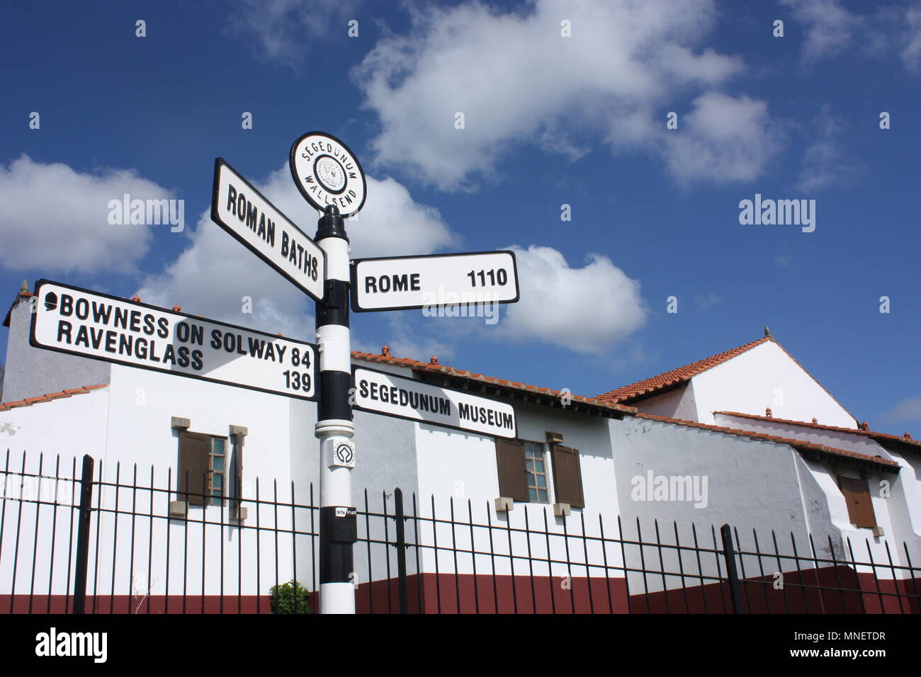 Signposts at segedunum hi-res stock photography and images - Alamy