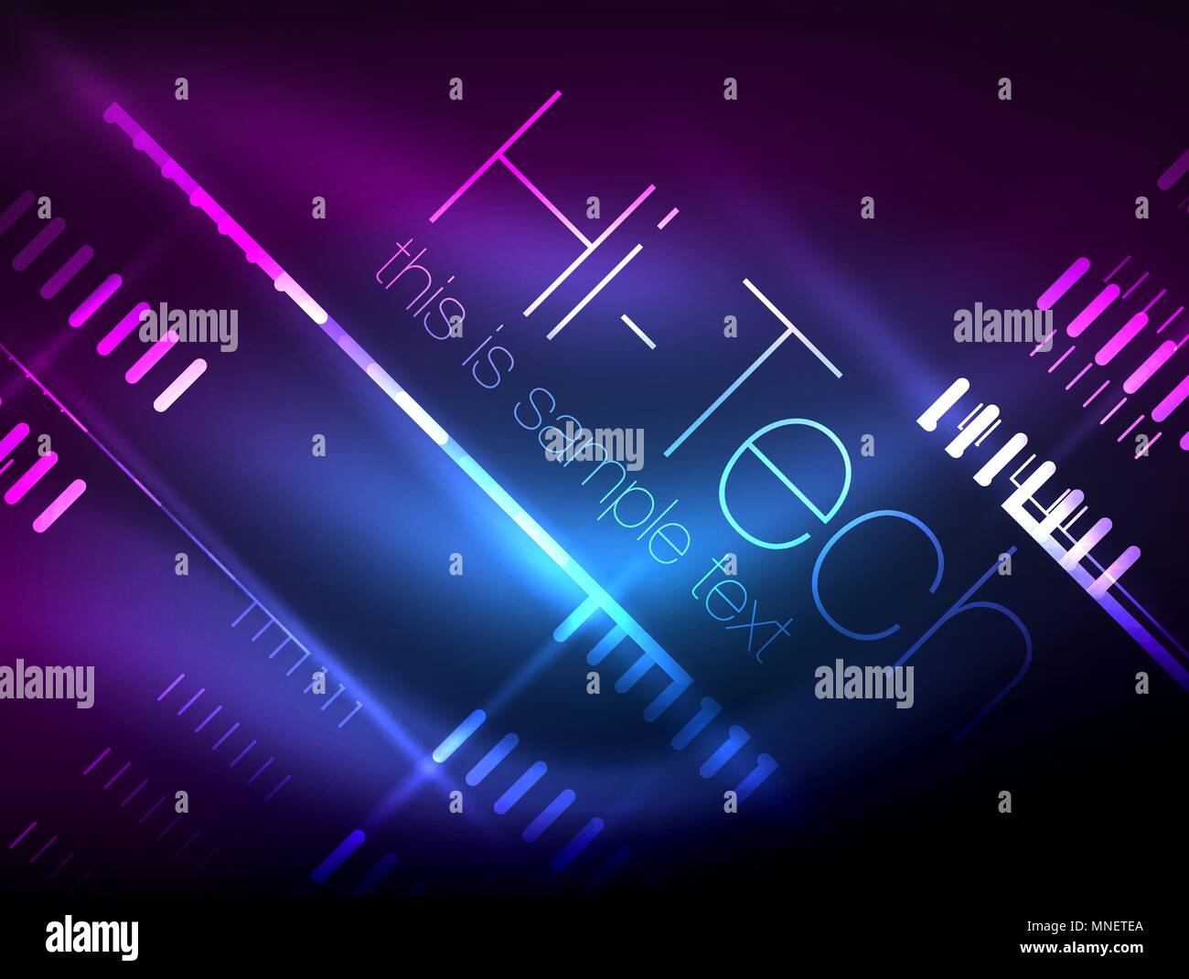 Futuristic neon lights on dark background, digital abstract techno ...