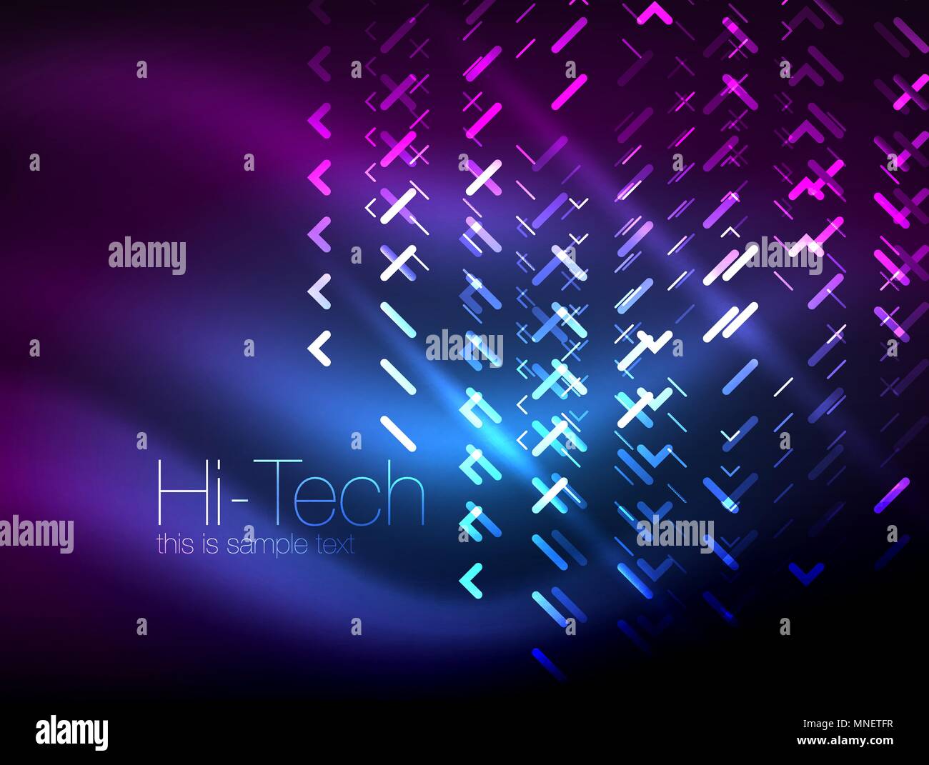 Futuristic neon lights on dark background, digital abstract techno ...
