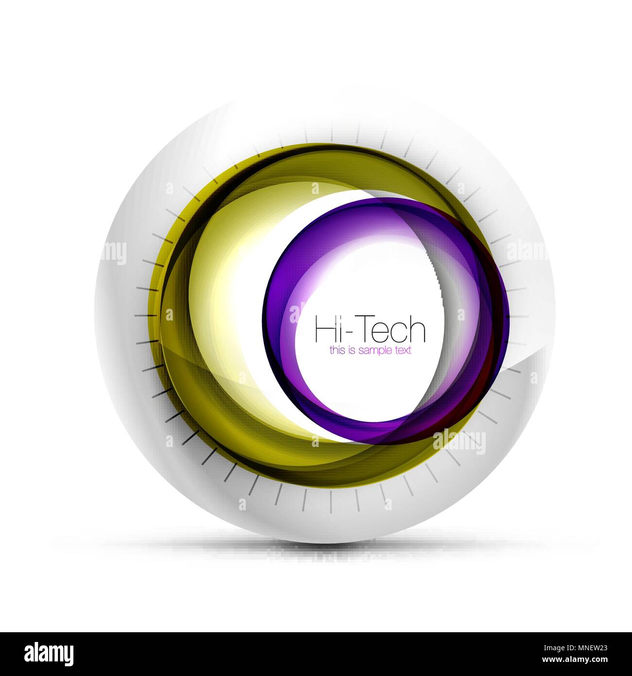 Digital techno sphere web banner, button or icon with text. Glossy ...