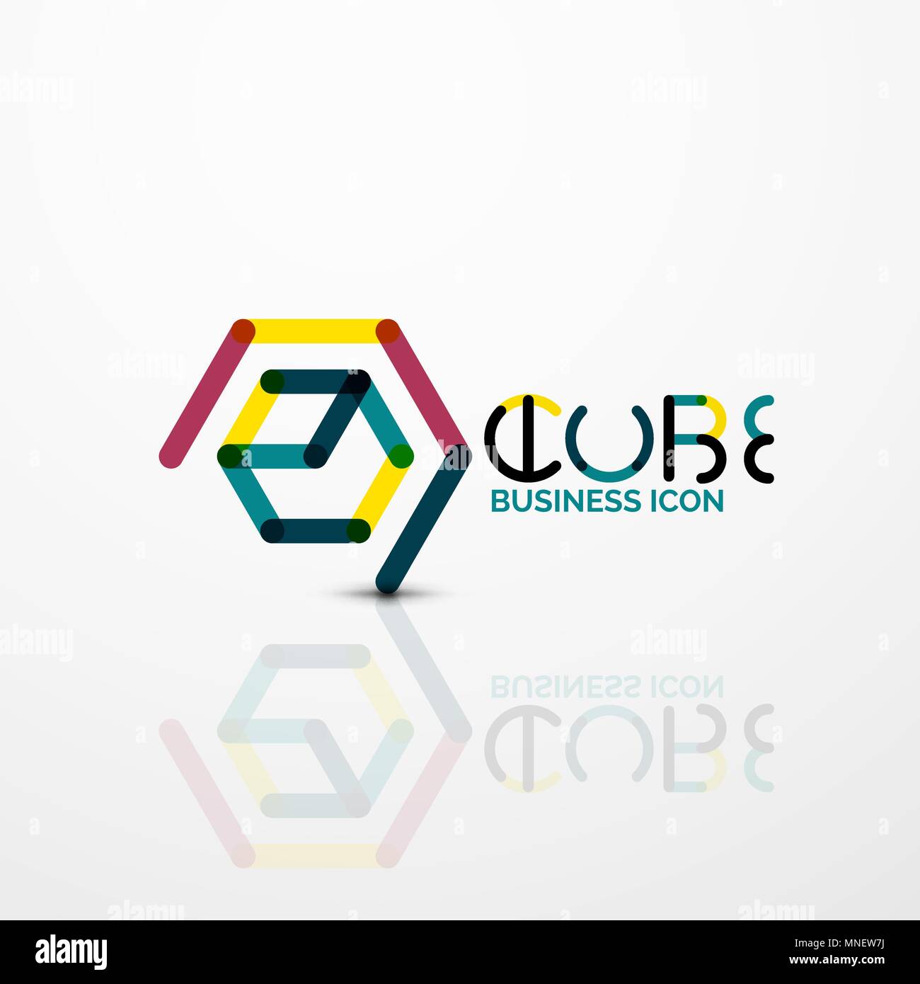 Cube idea concept logo, line. Cube idea concept logo, line design ...