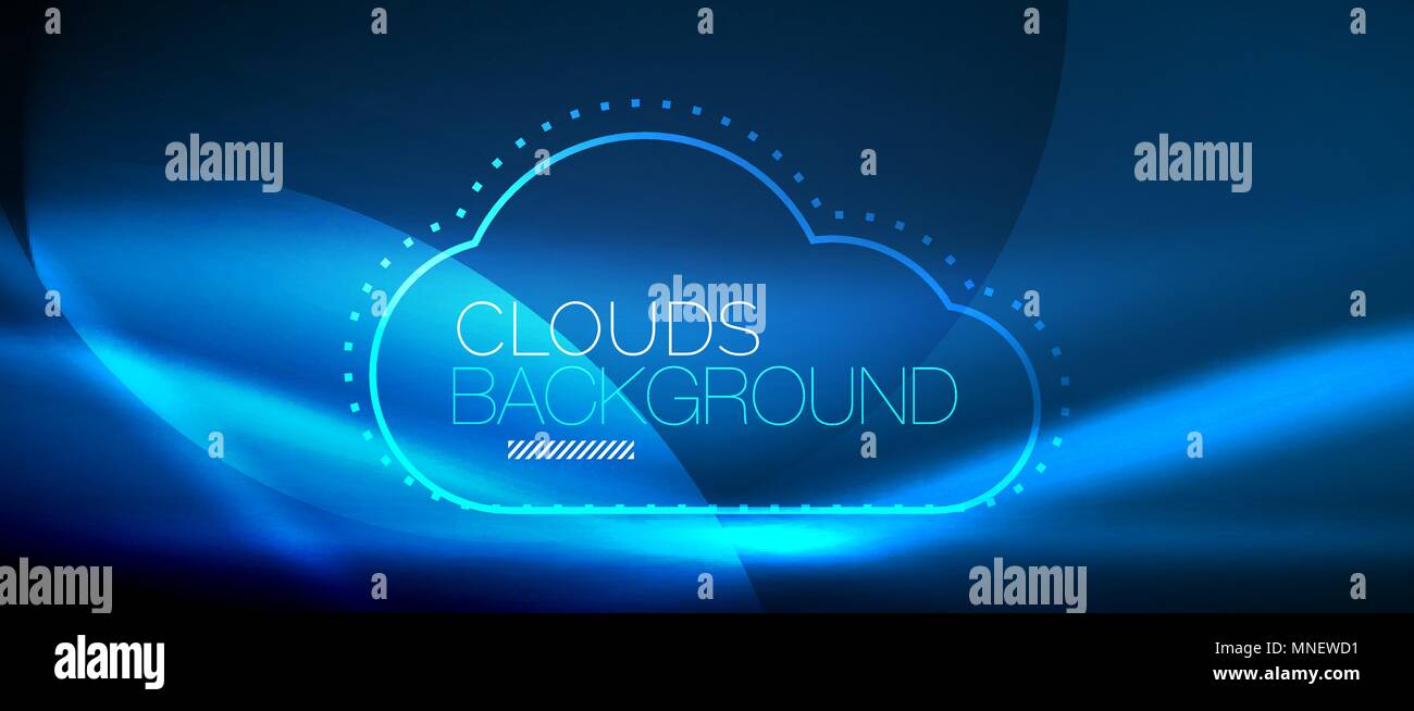 Vector Cloud Computing Storage Concept Vector Blue Cloud Computing Storage Concept Neon