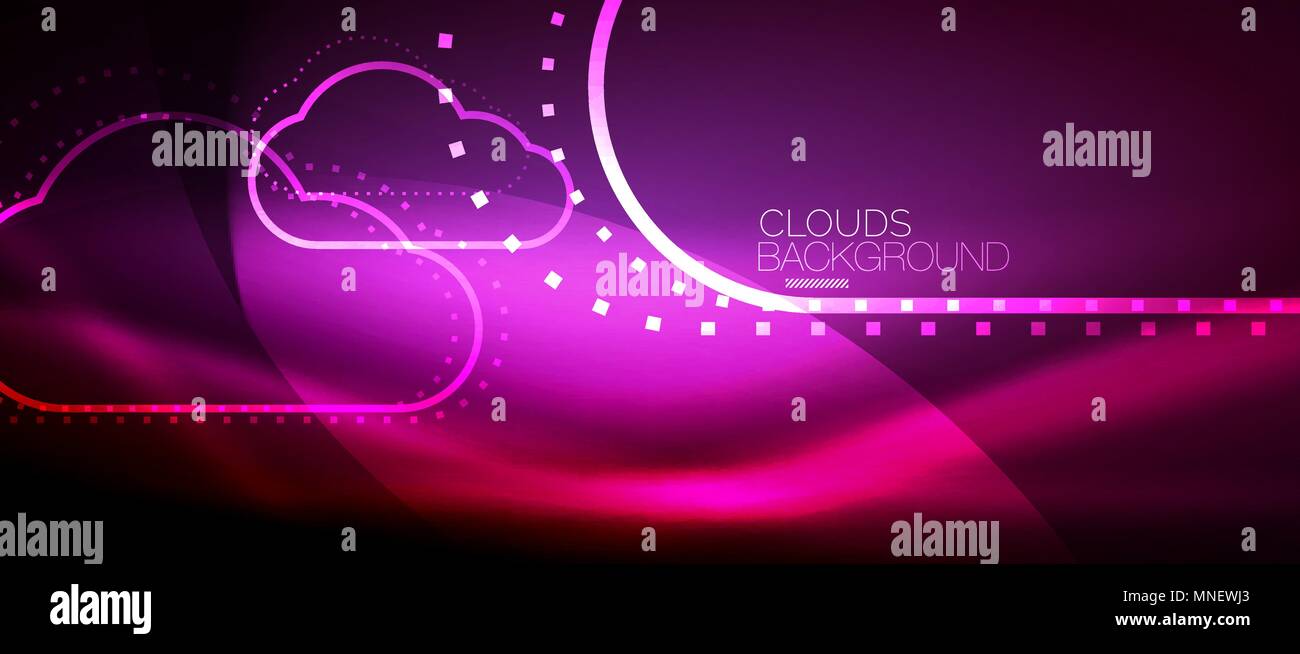 Vector cloud computing, storage concept. Vector purple cloud computing ...