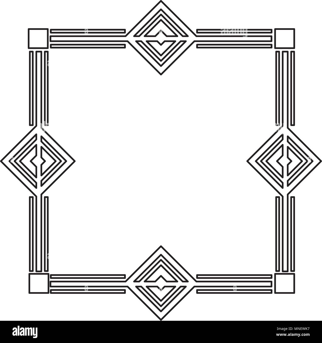 vintage geometric shape art deco retro frame Stock Vector Image & Art ...