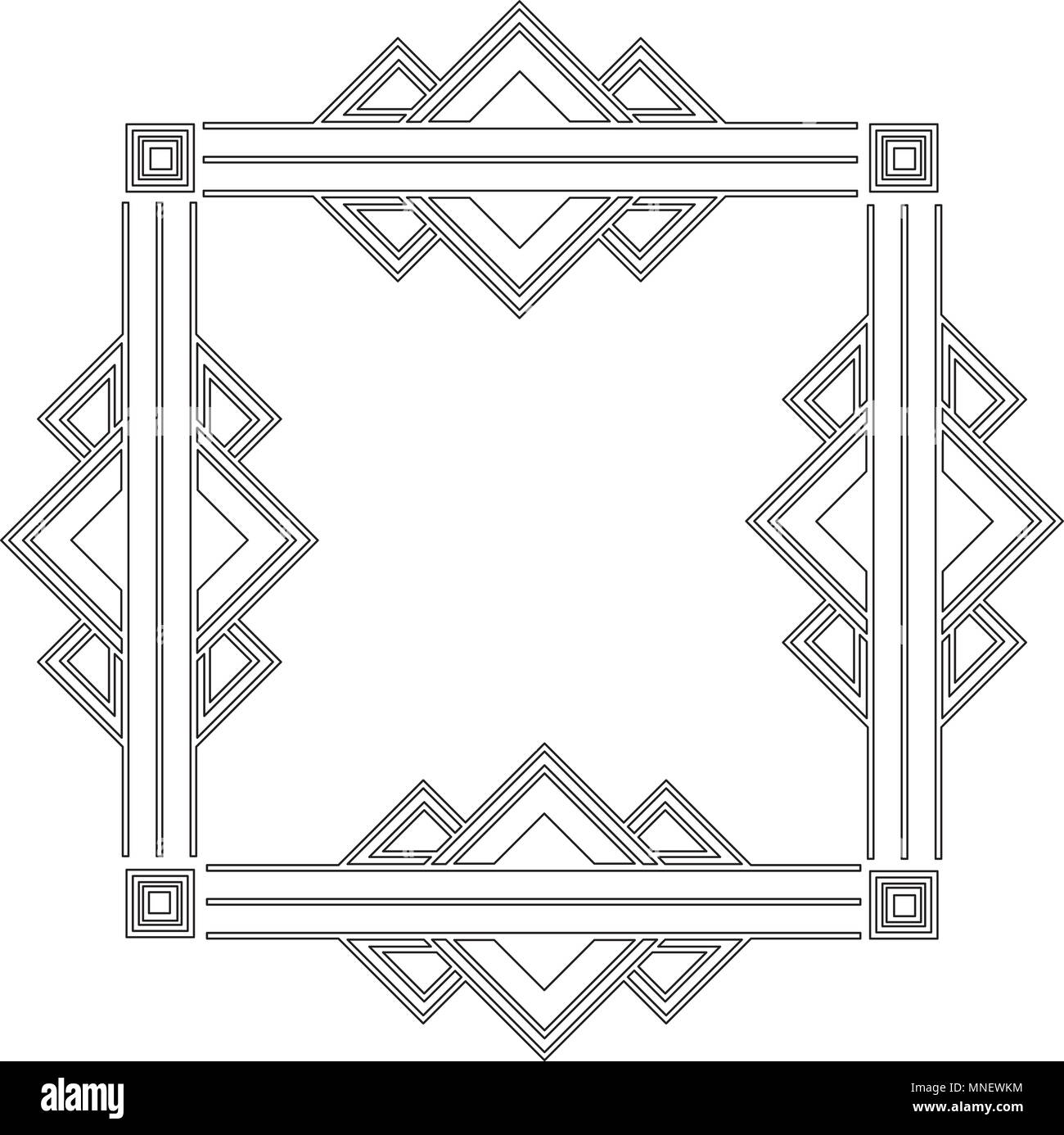 vintage geometric shape art deco retro frame Stock Vector Image & Art ...
