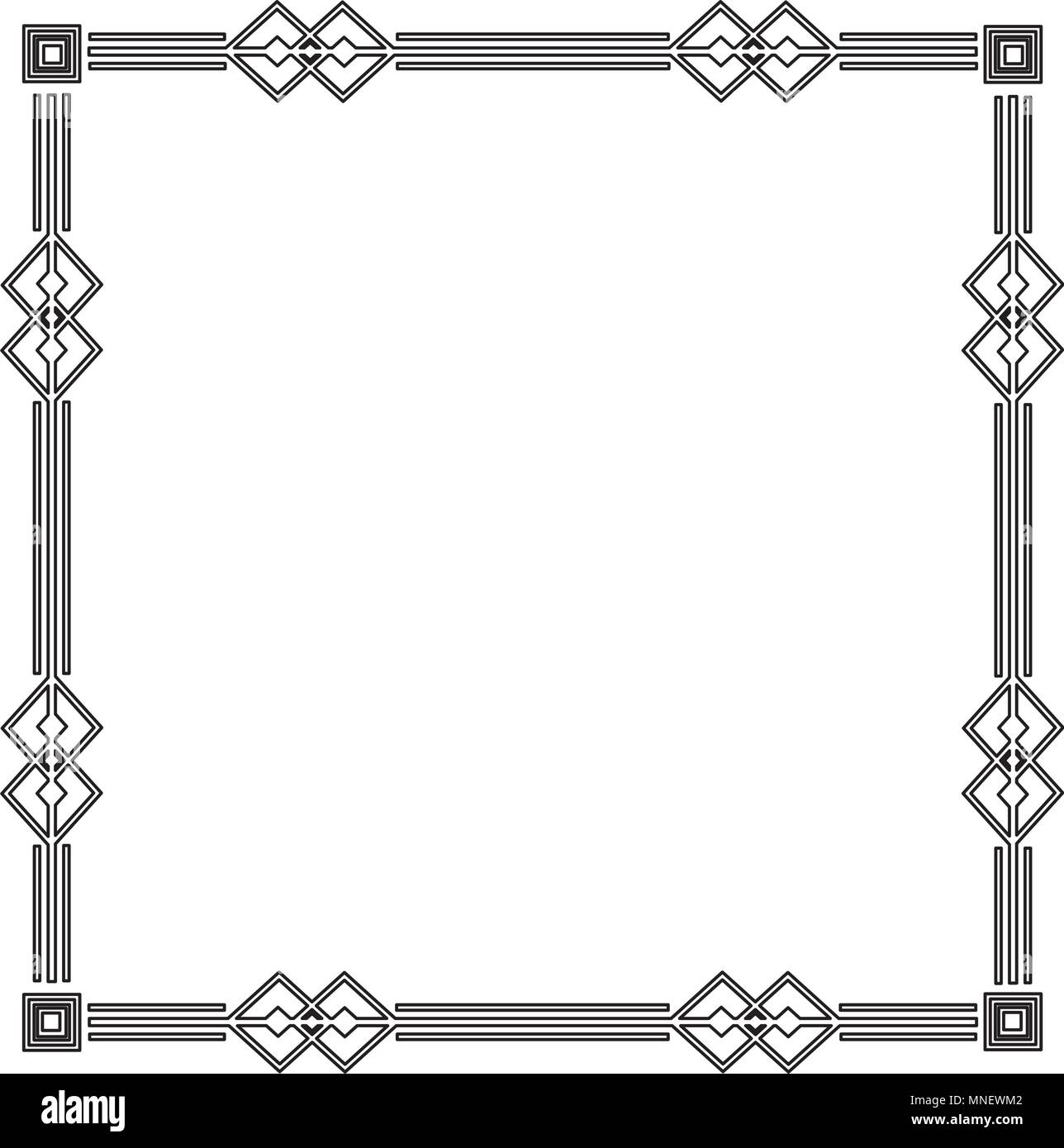 art deco frame elegant decorative square style Stock Vector Image & Art ...