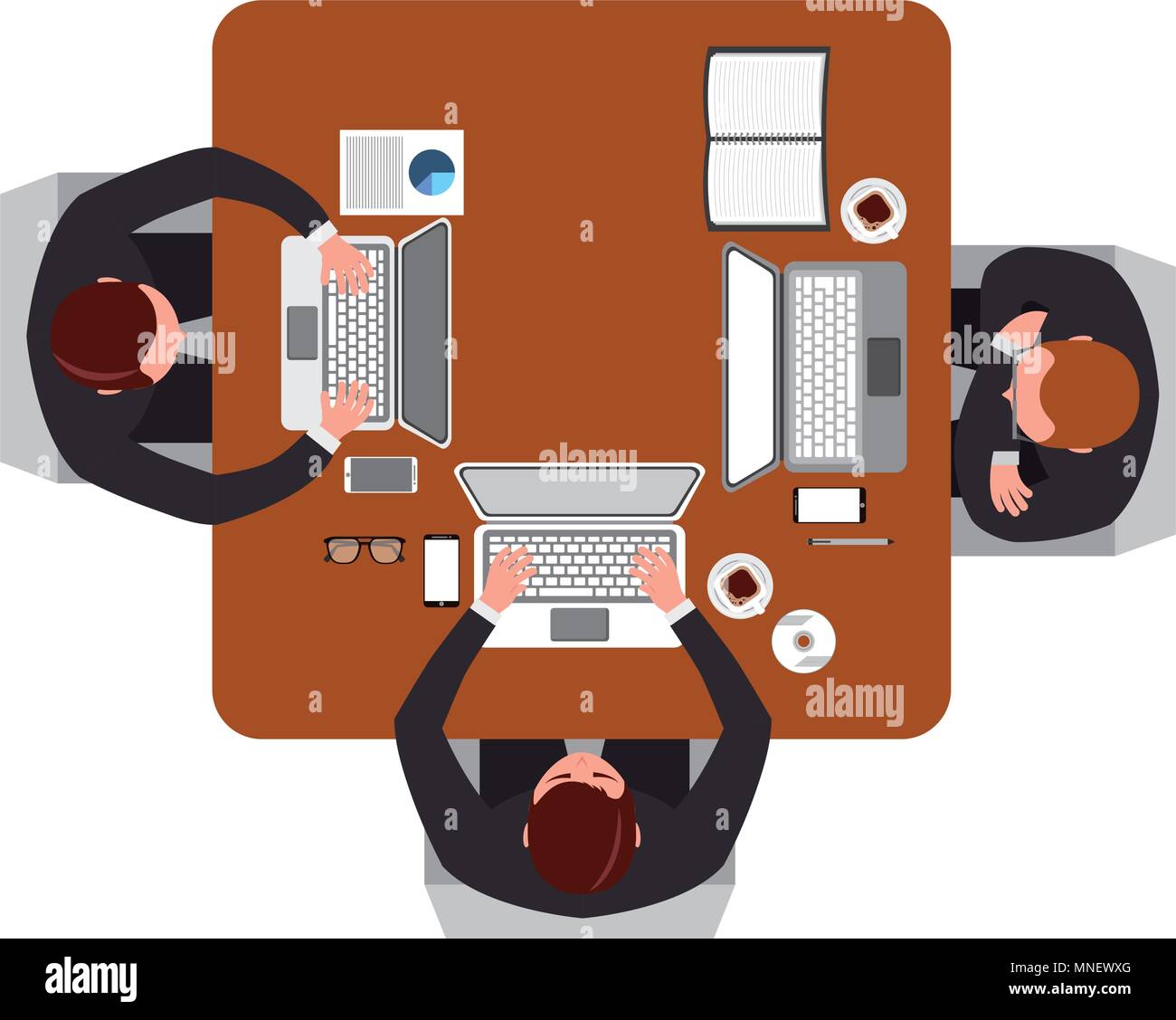 Office top angle Stock Vector Images - Alamy