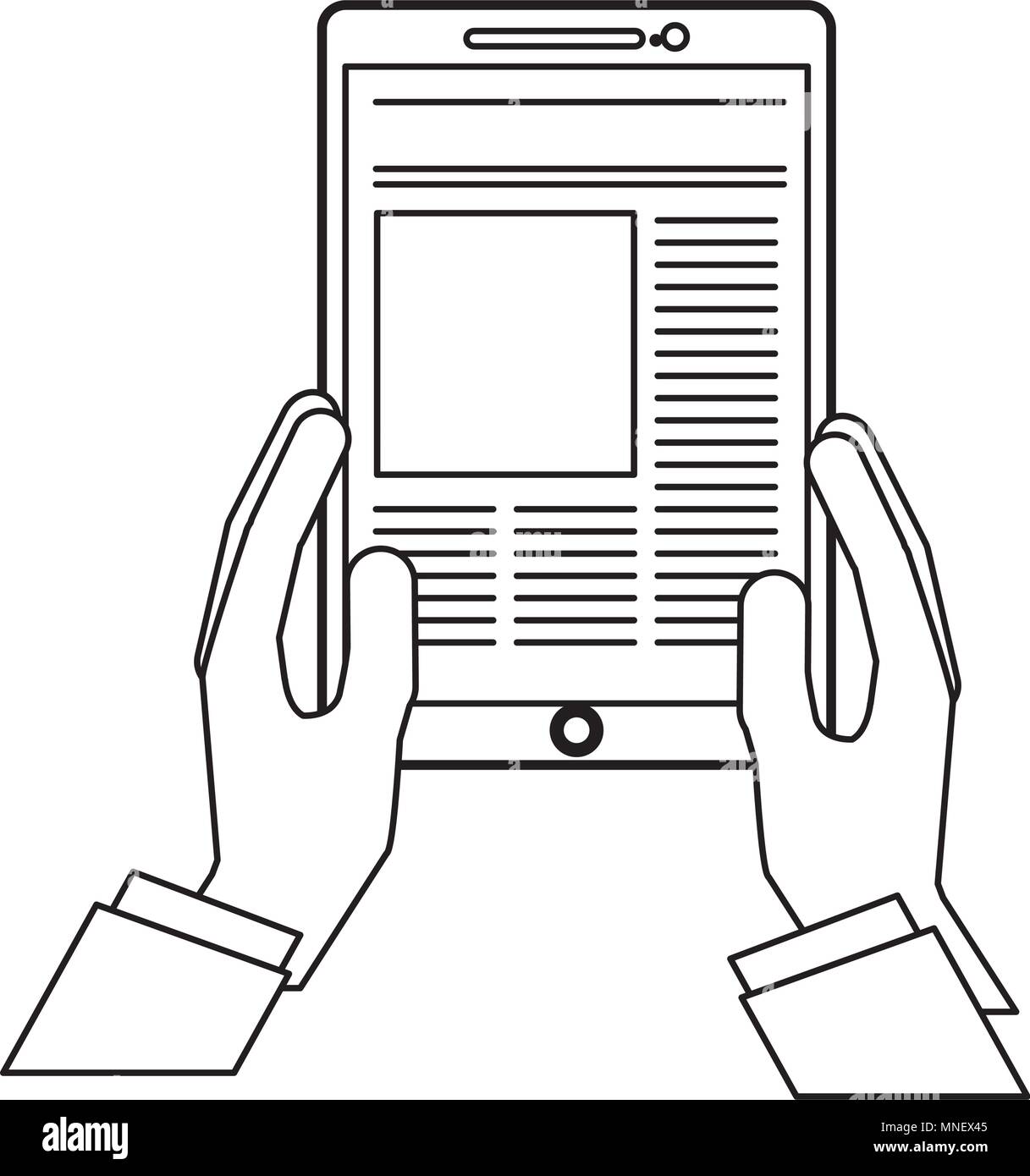 Person with ipad isolated Stock Vector Images - Alamy