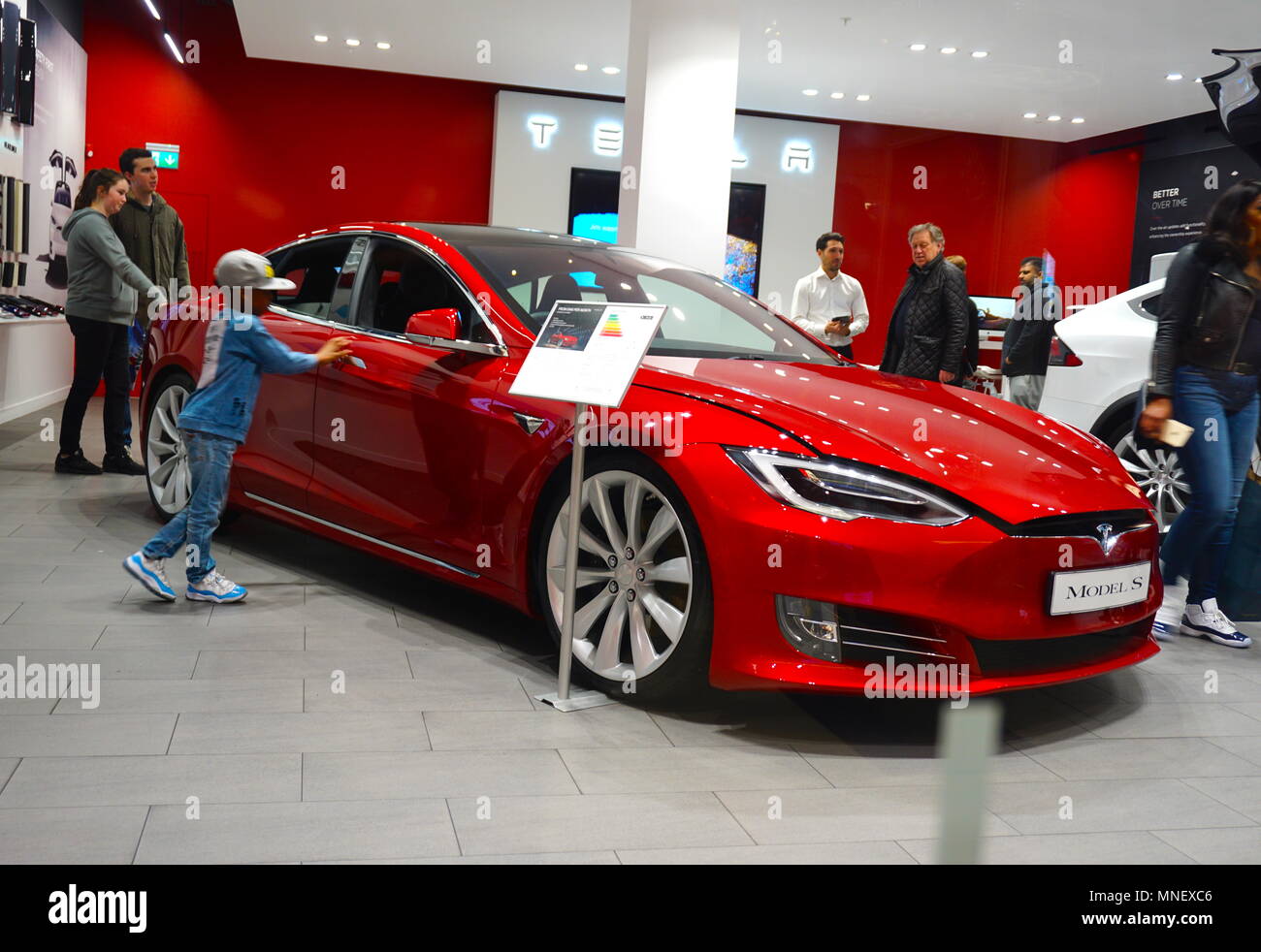 Tesla At Brent Cross, Cricklewood, London, England, U.K Stock Photo - Alamy