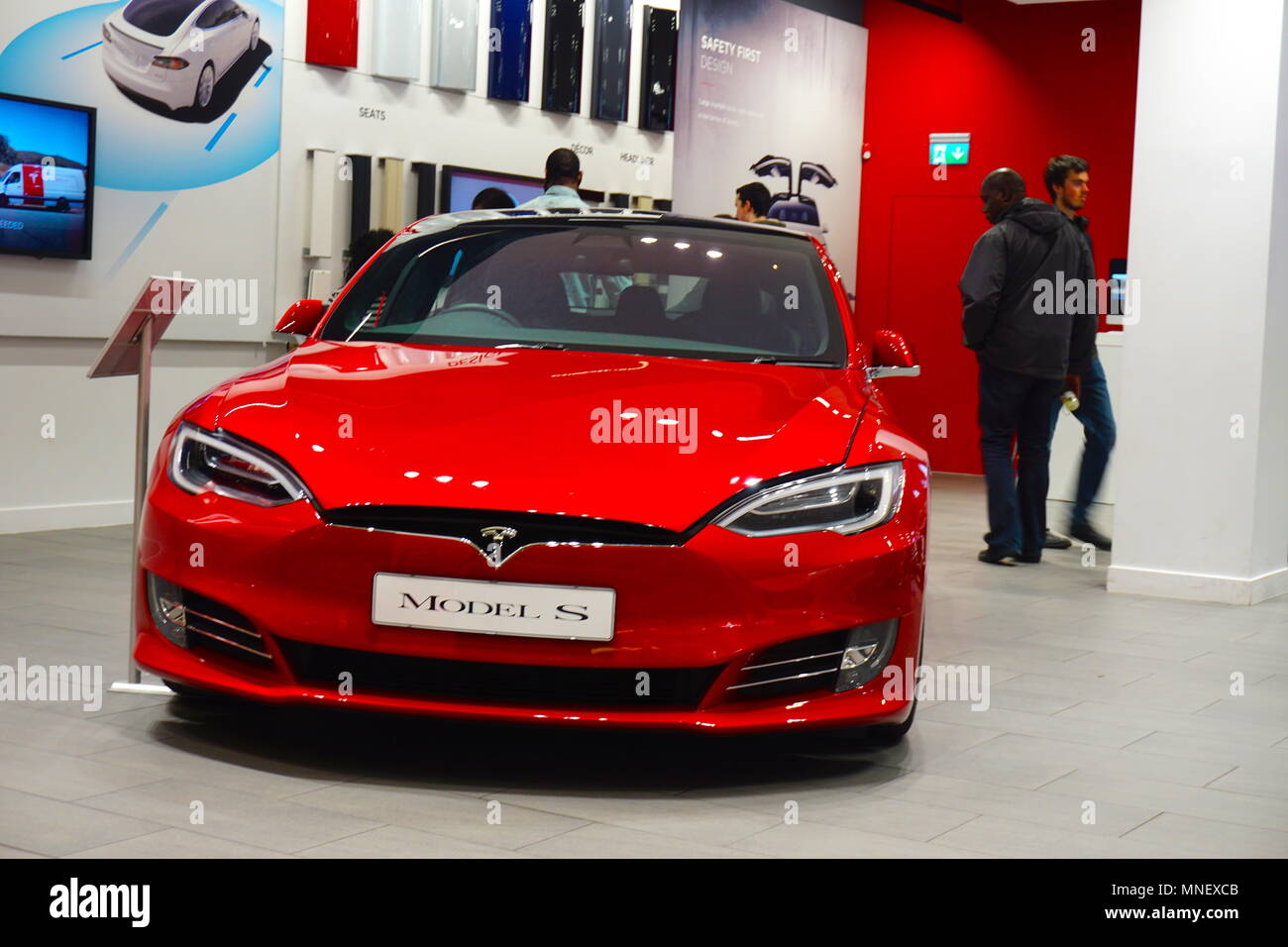 Tesla Model S At Brent Cross, Cricklewood, London, England, U.K Stock ...