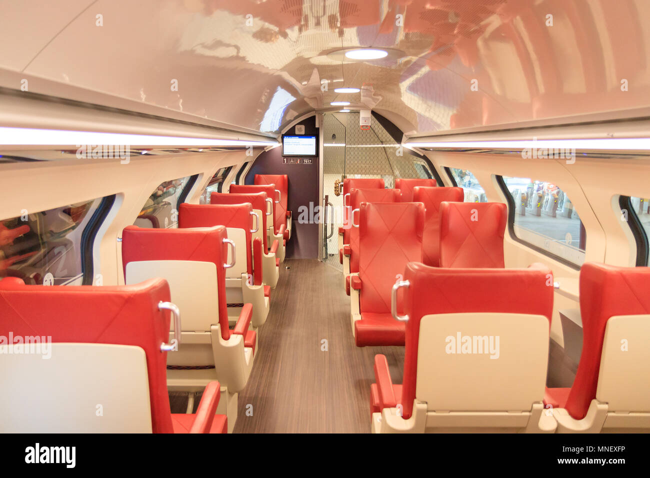 The Hague, Netherlands - May 07, 2018: Inside The NS Train of the ...