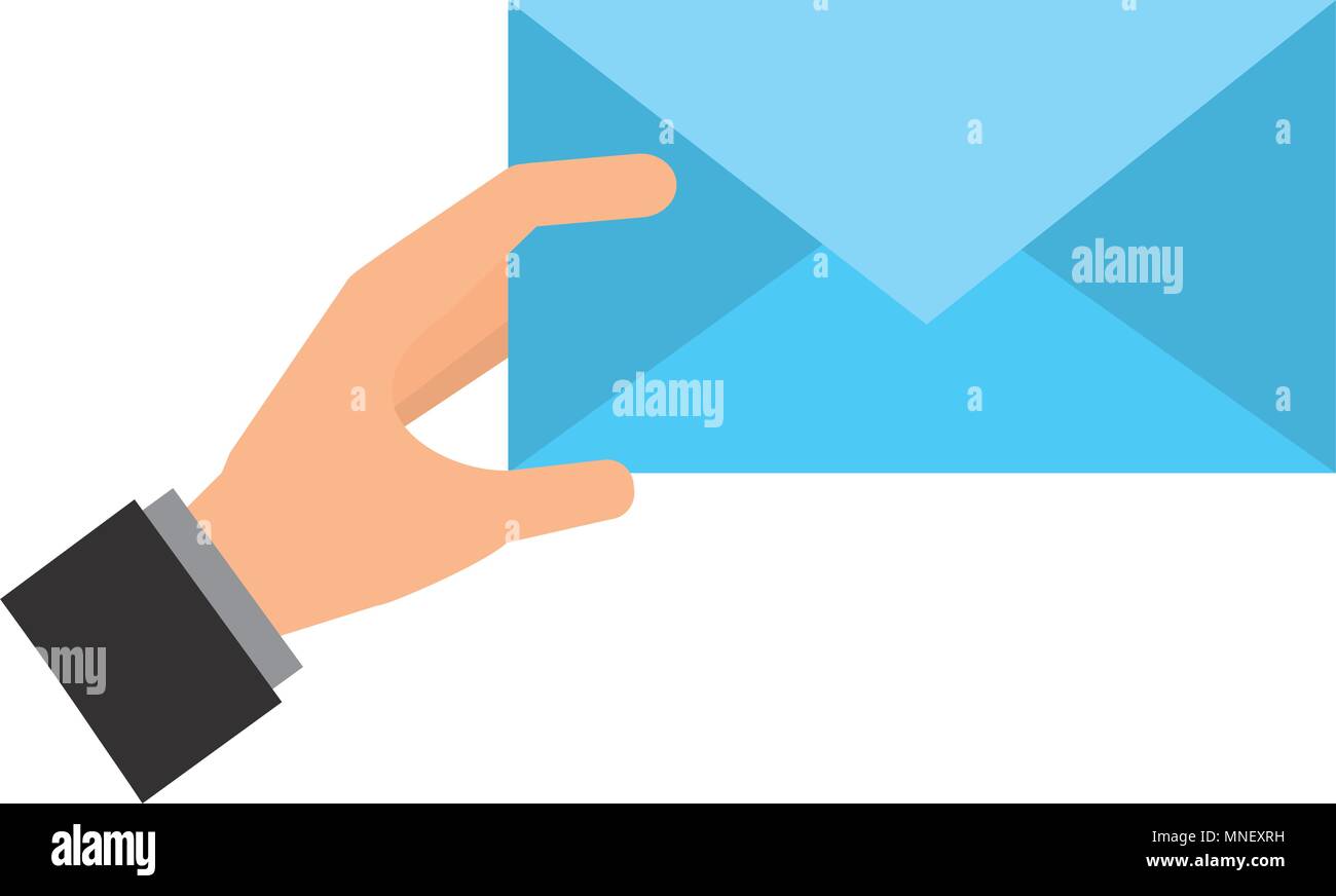 Hand holding envelope man Stock Vector Images - Alamy