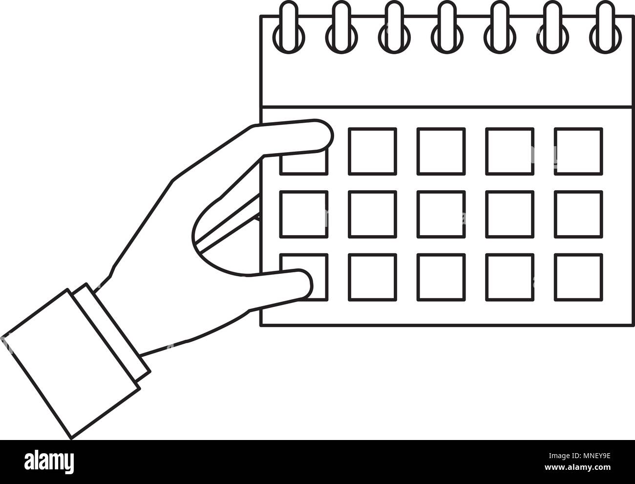 hand holding calendar planning reminder Stock Vector Image & Art - Alamy