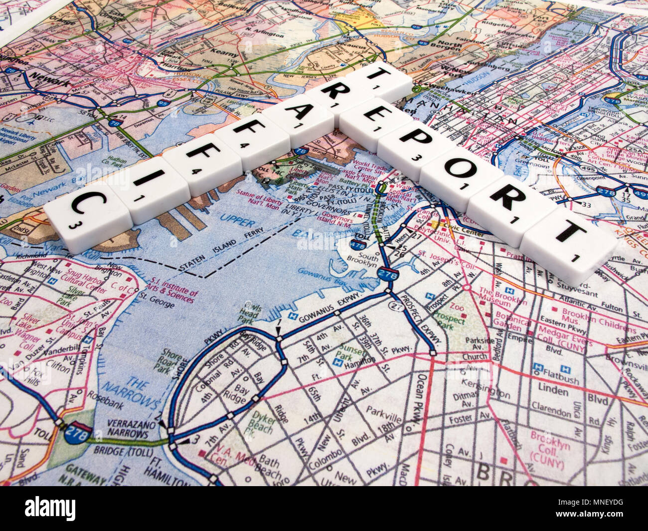 representation of traffic reporting in New York, roads rail and subway ...