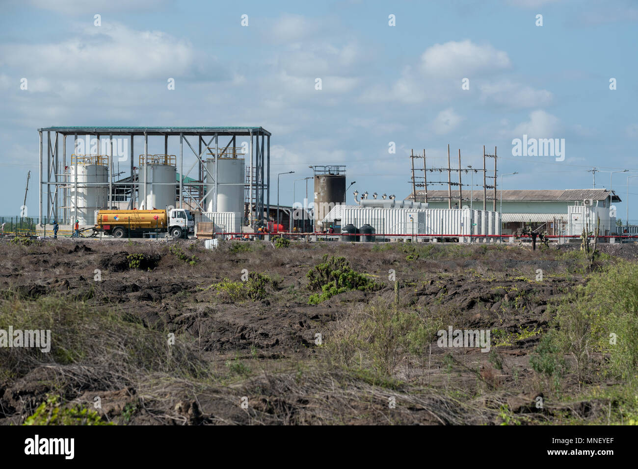 Power plant in Puerto Villamil, Isabela Island, Galapagos Islands ...