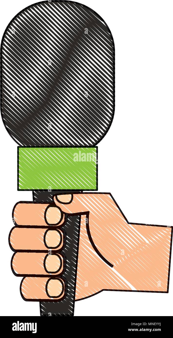 hand holding microphone interview Stock Vector Image & Art - Alamy