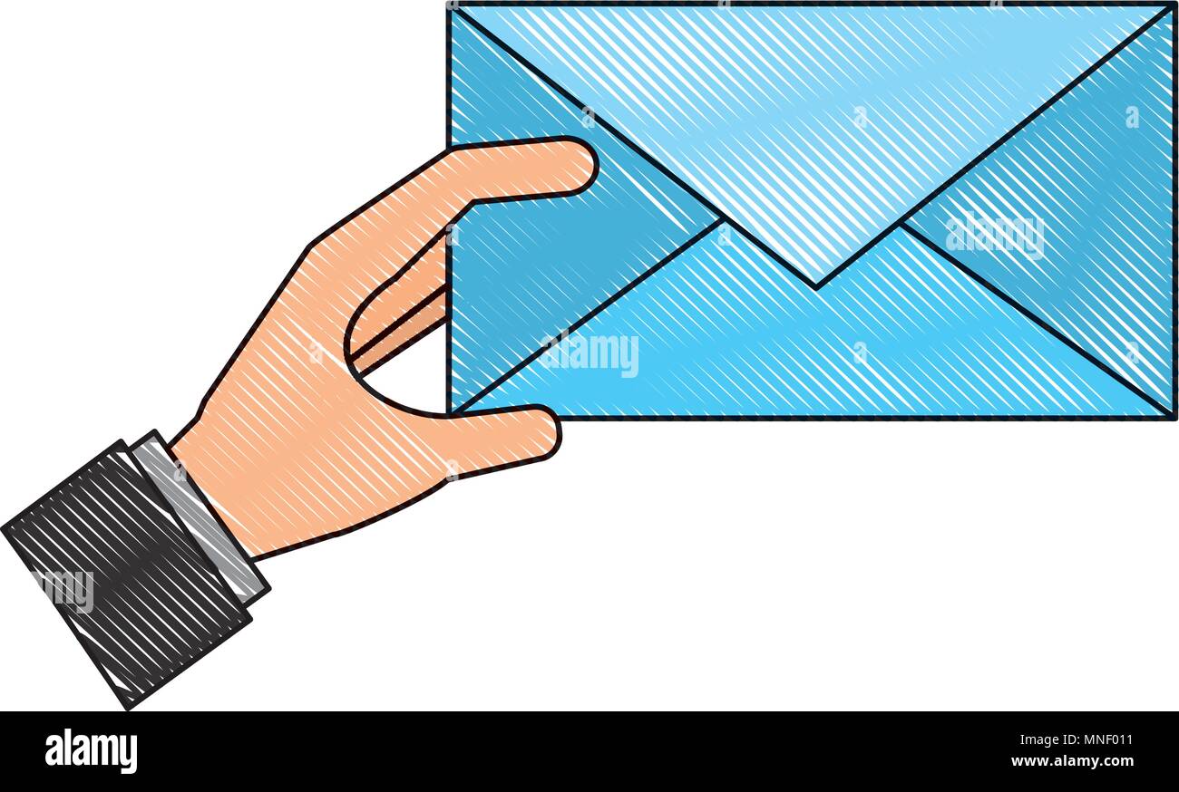 hand holding envelope mail message communication Stock Vector Image ...