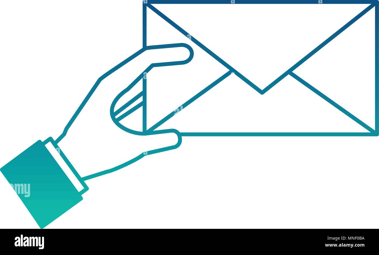 hand with envelope isolated icon Stock Vector Image & Art - Alamy