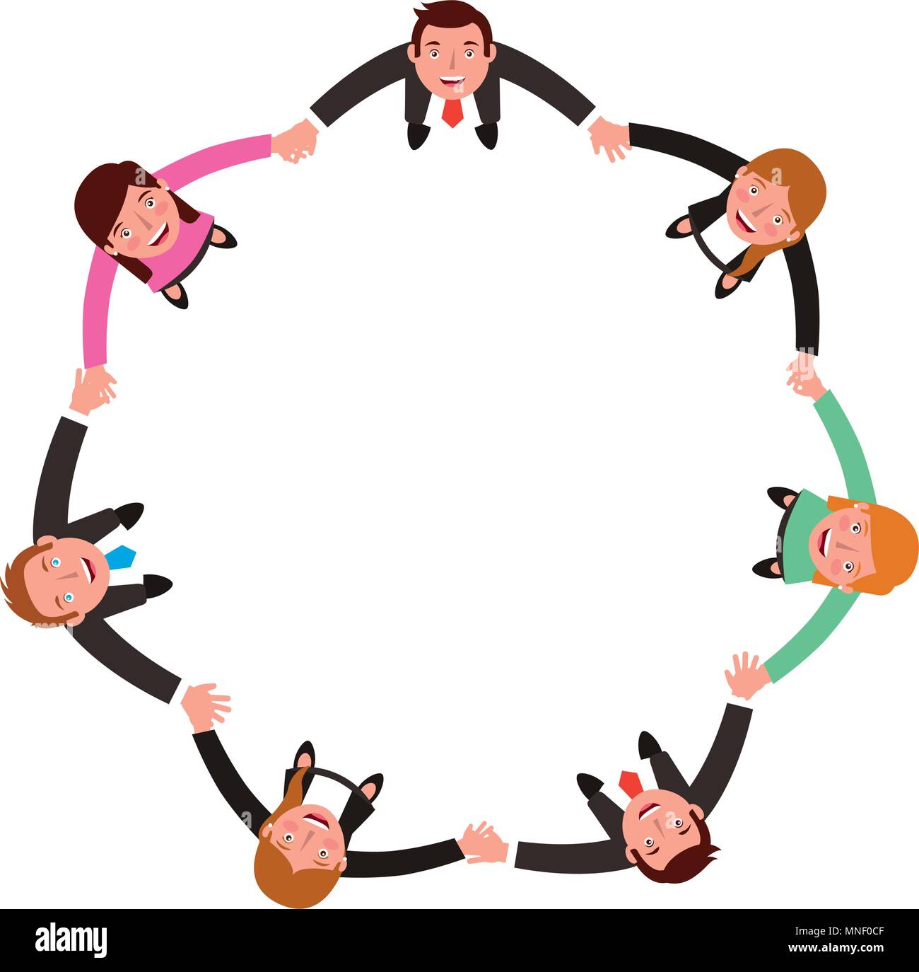 aerial view of group business people holding hands Stock Vector Image ...