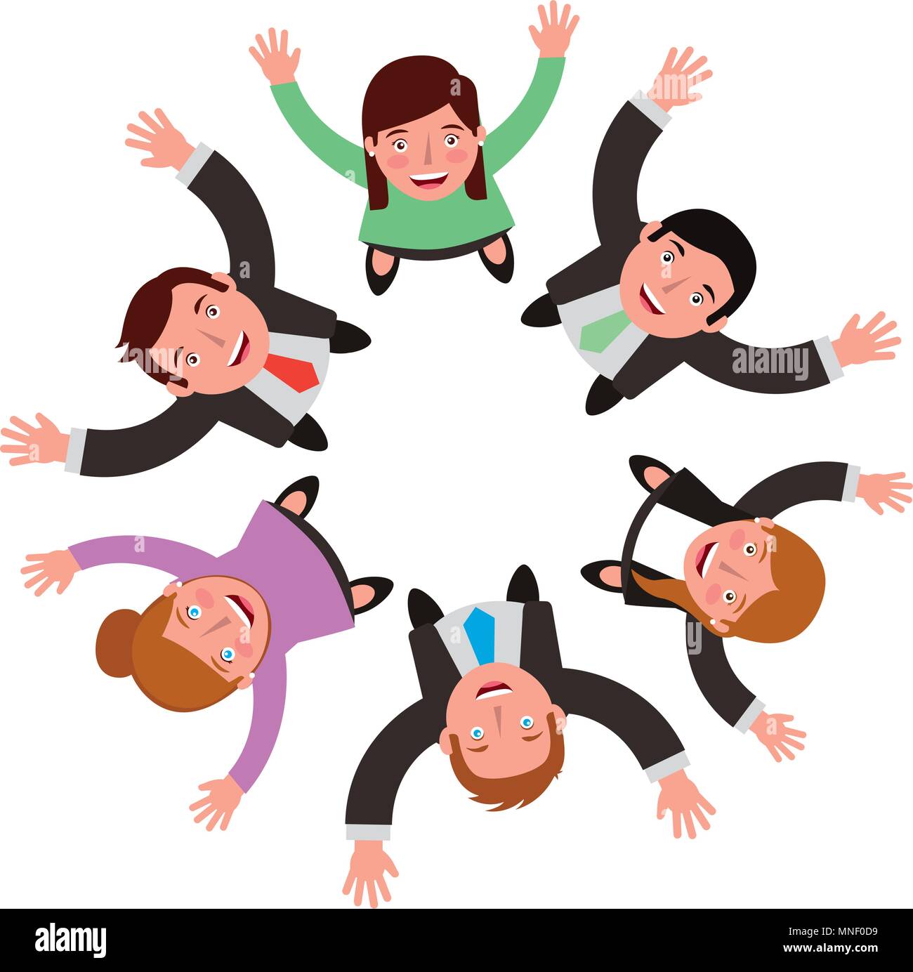 aerial view of group business people celebrating isolated icon Stock ...