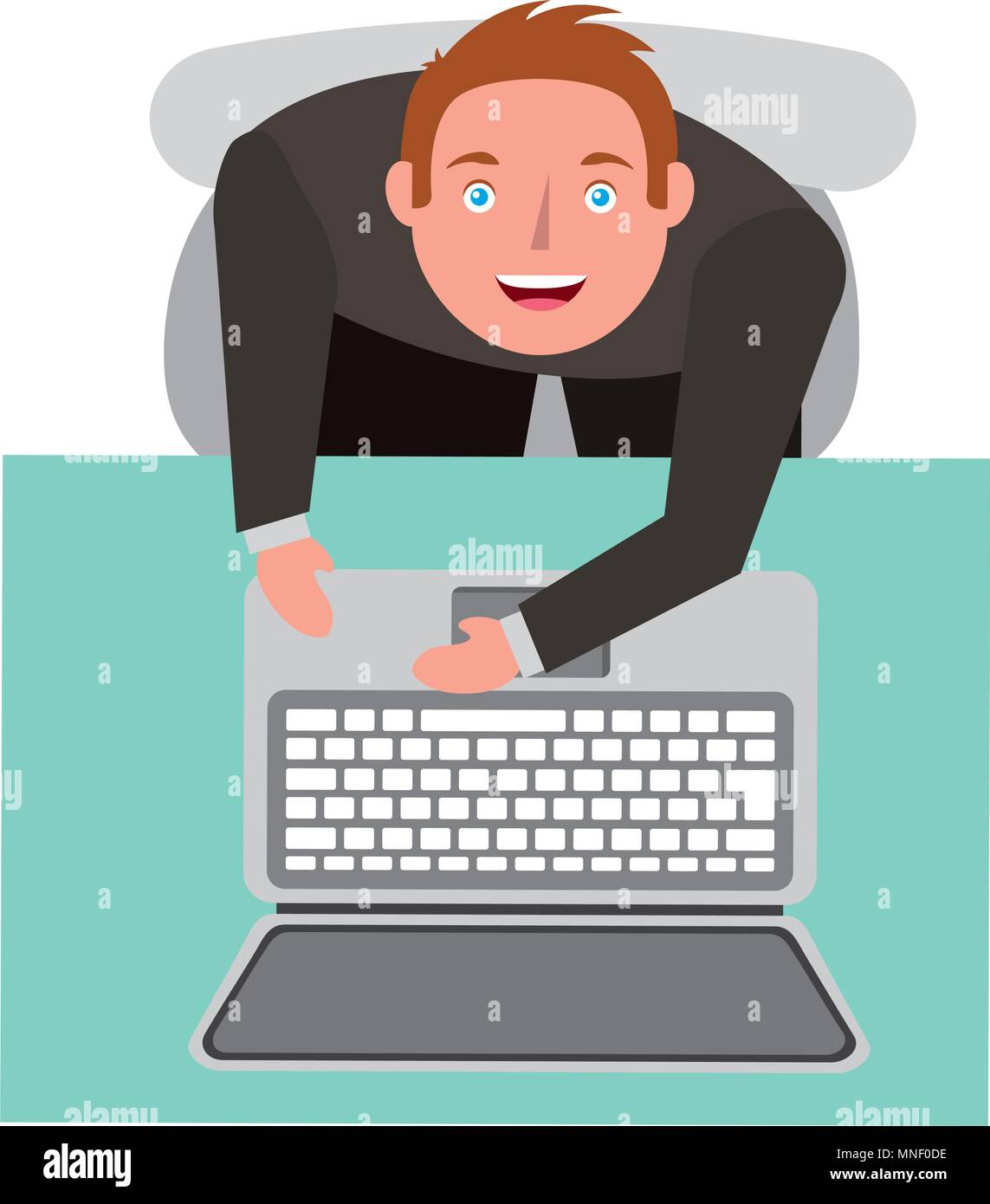 aerial view of man working with computer Stock Vector Image & Art - Alamy