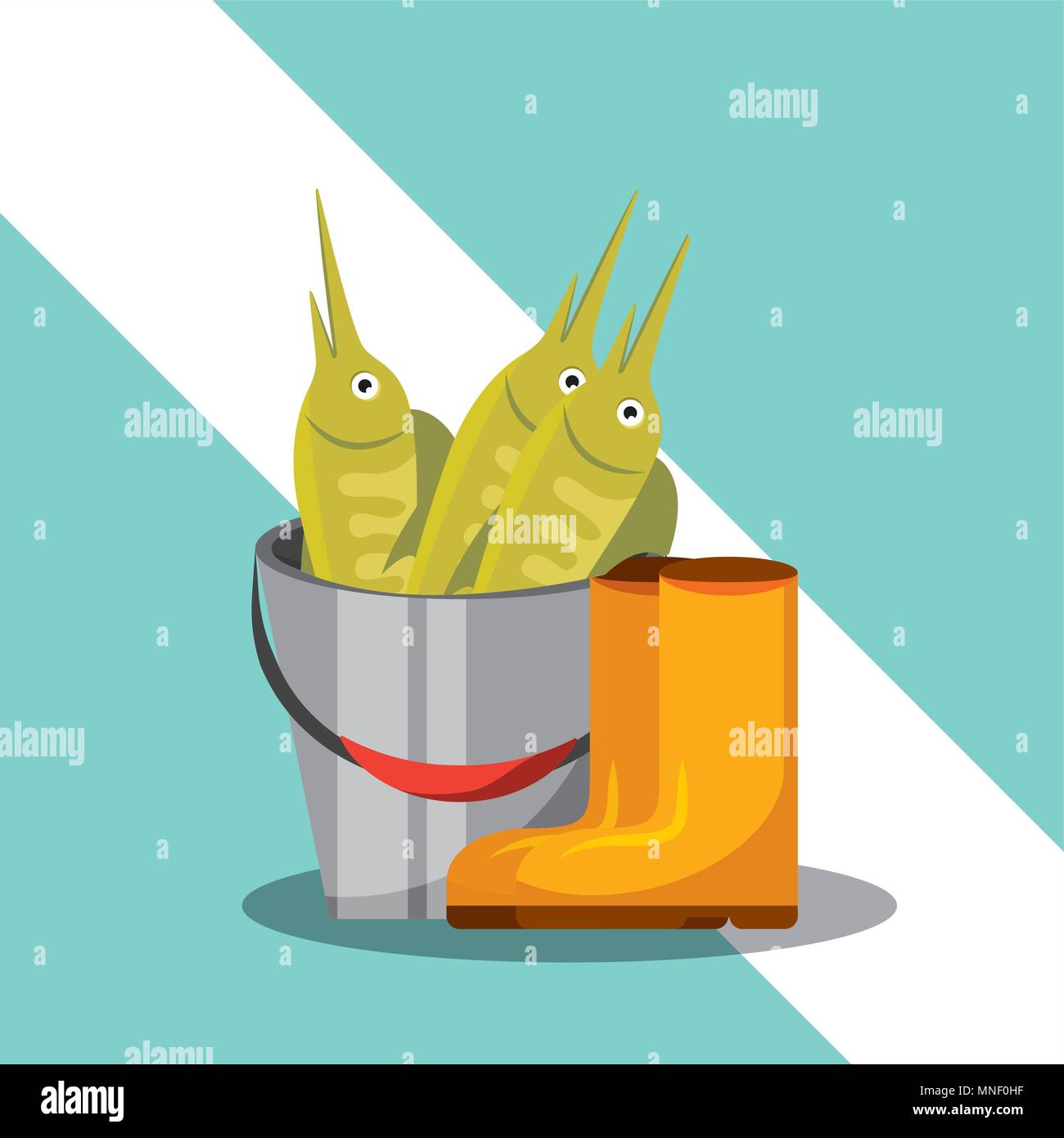 Fishing net full of fish Stock Vector Images - Alamy