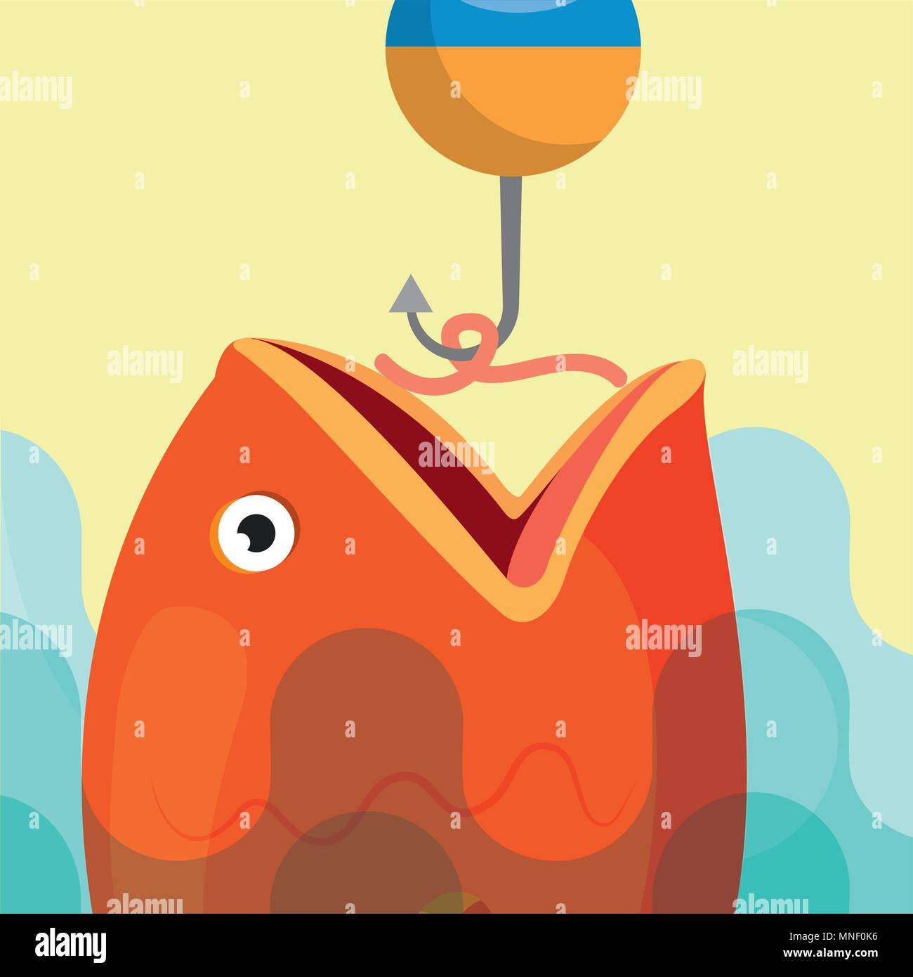 fish fishing cartoon Stock Vector Image & Art - Alamy