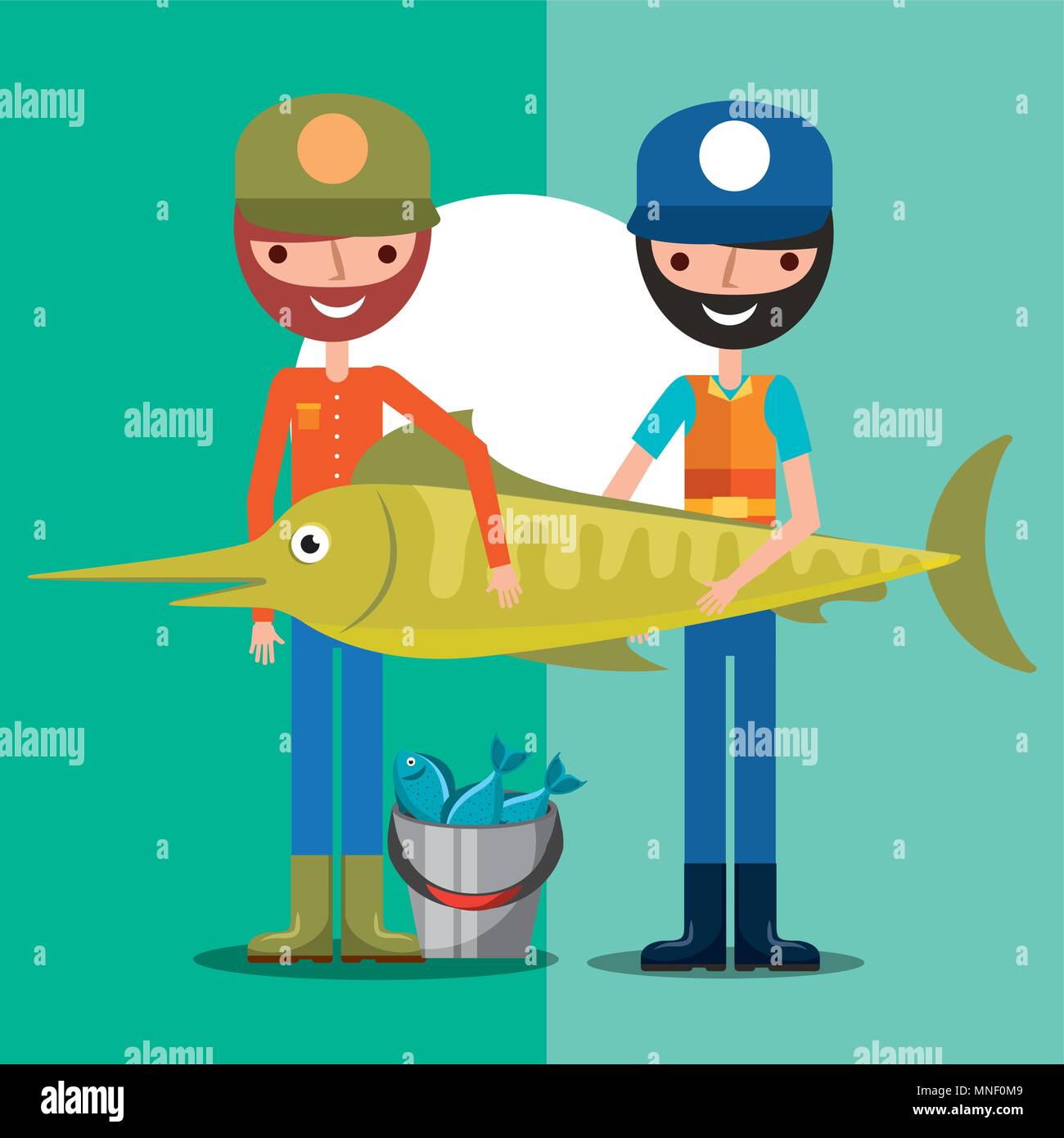 fisherman fishing cartoon Stock Vector Image & Art - Alamy