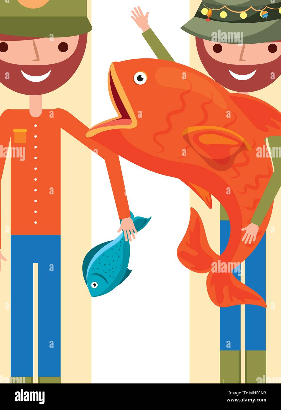 fisherman fishing cartoon Stock Vector Image & Art - Alamy