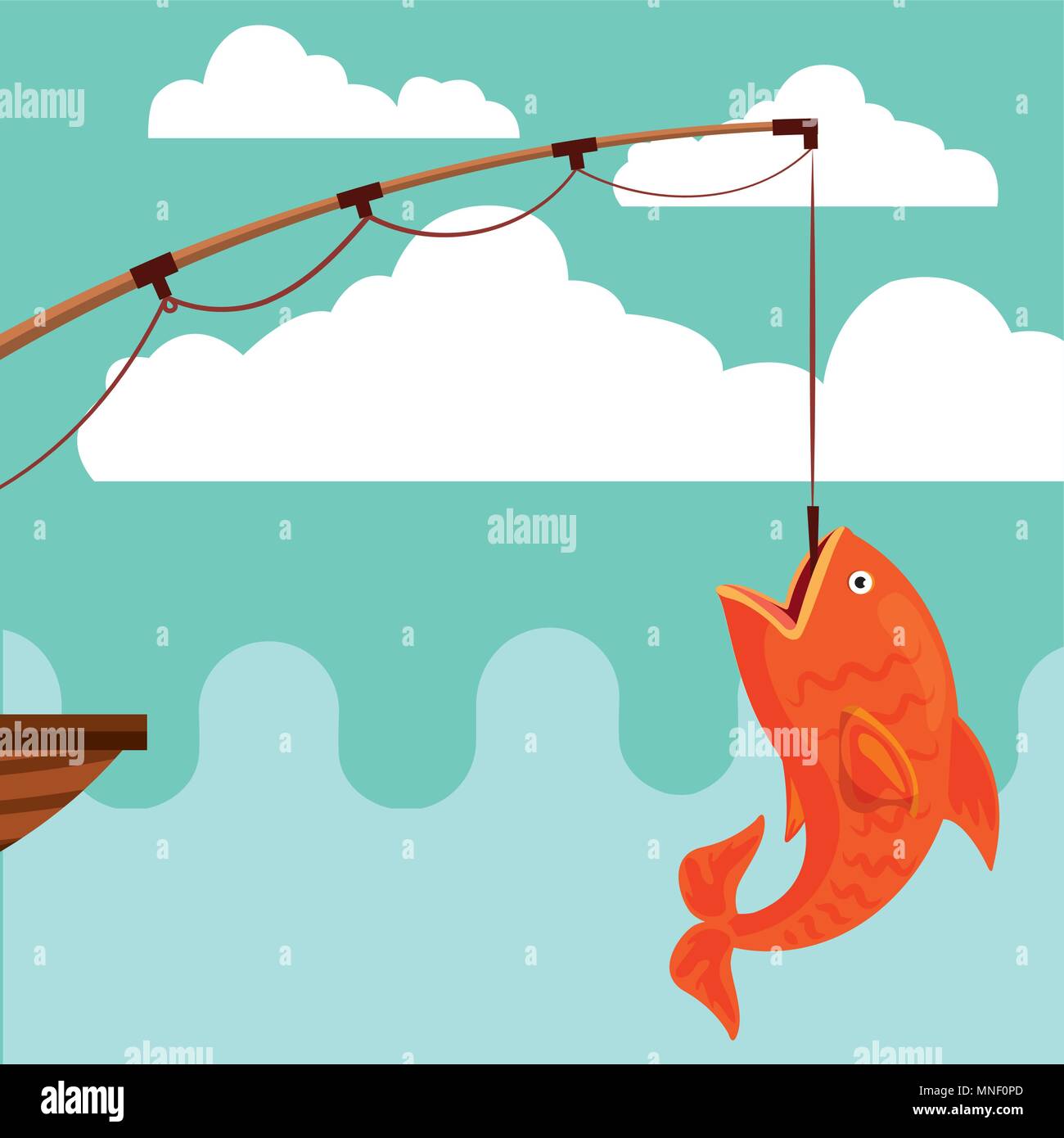 fish fishing cartoon Stock Vector Image & Art - Alamy