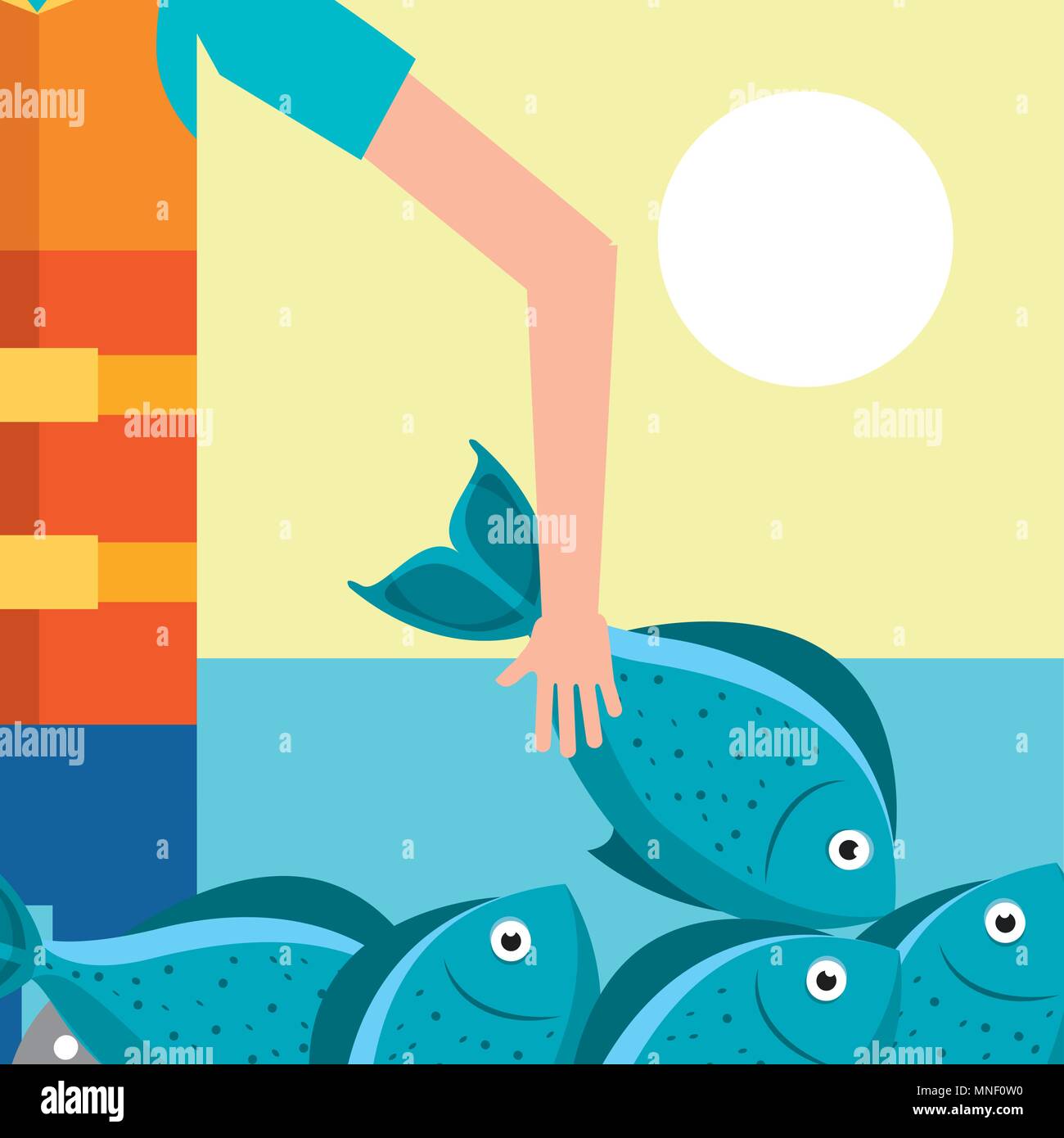 fishing people cartoon Stock Vector Image & Art - Alamy