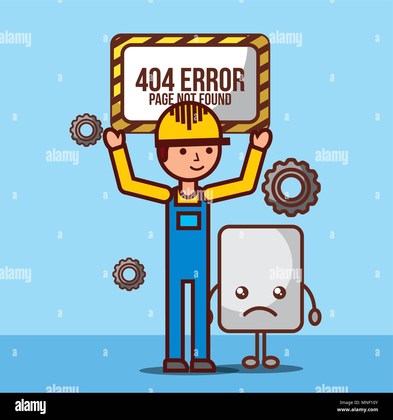 Engineer worker holding yellow Stock Vector Images - Alamy