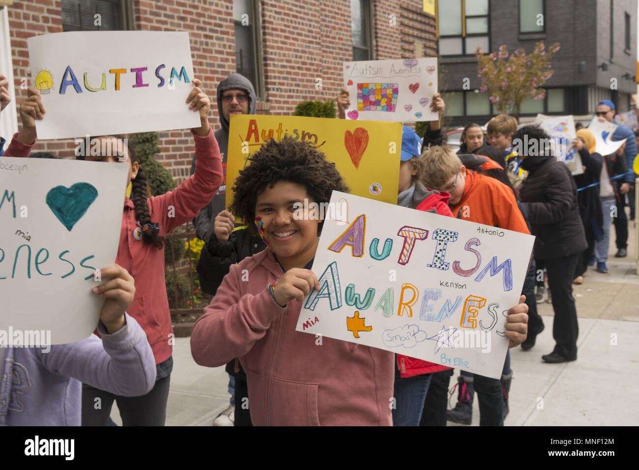 In conjunction with Autism Awareness month children from a Brooklyn ...