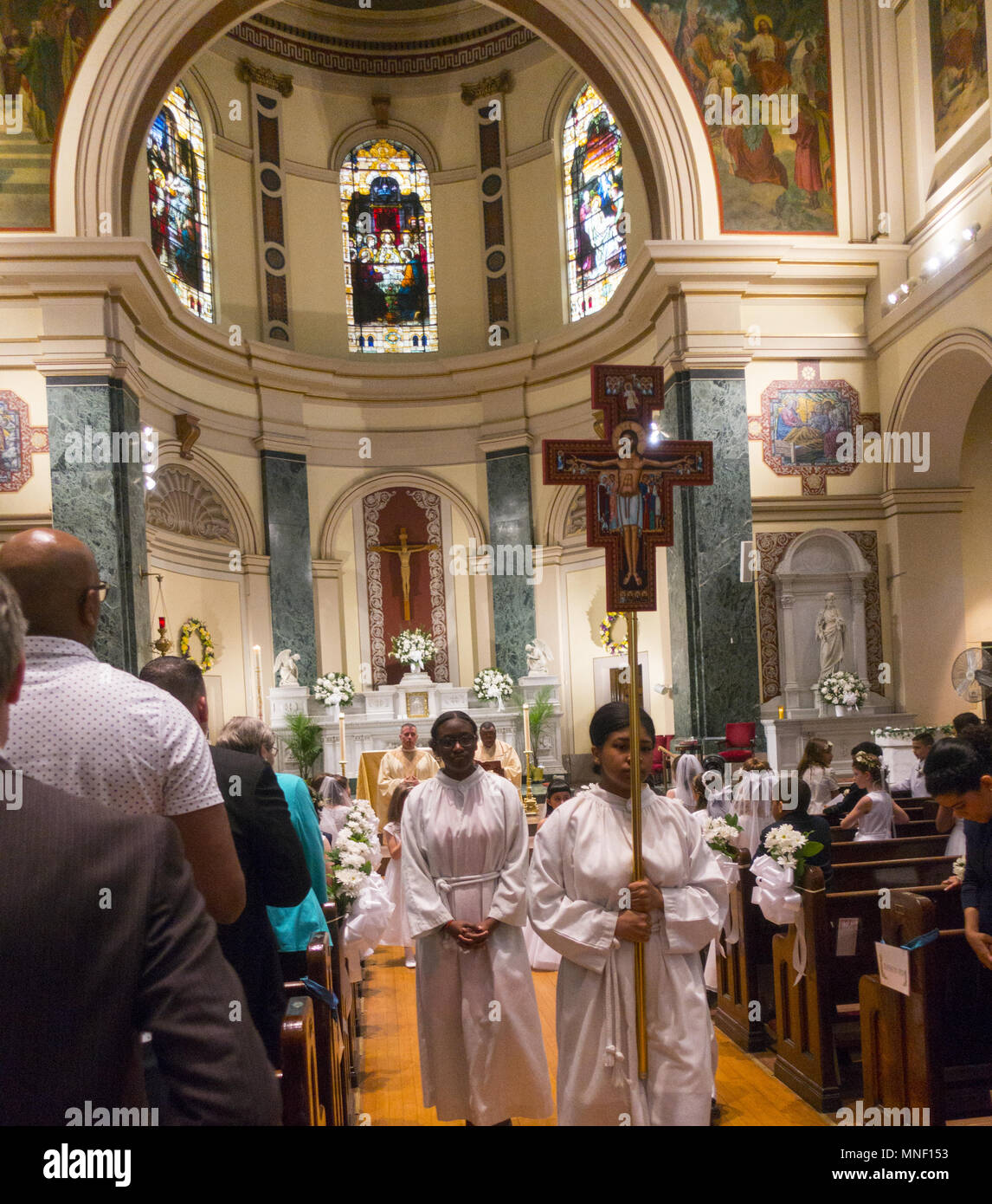 First Holy Communion ceremony for children at a Catholic Church in ...