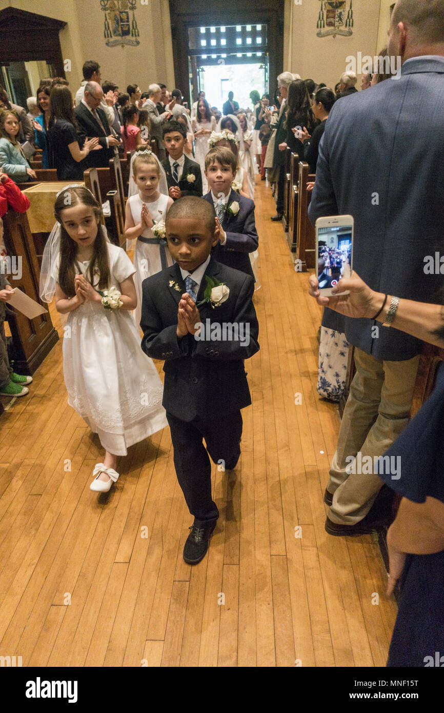 First Holy Communion ceremony for children at a Catholic Church in ...