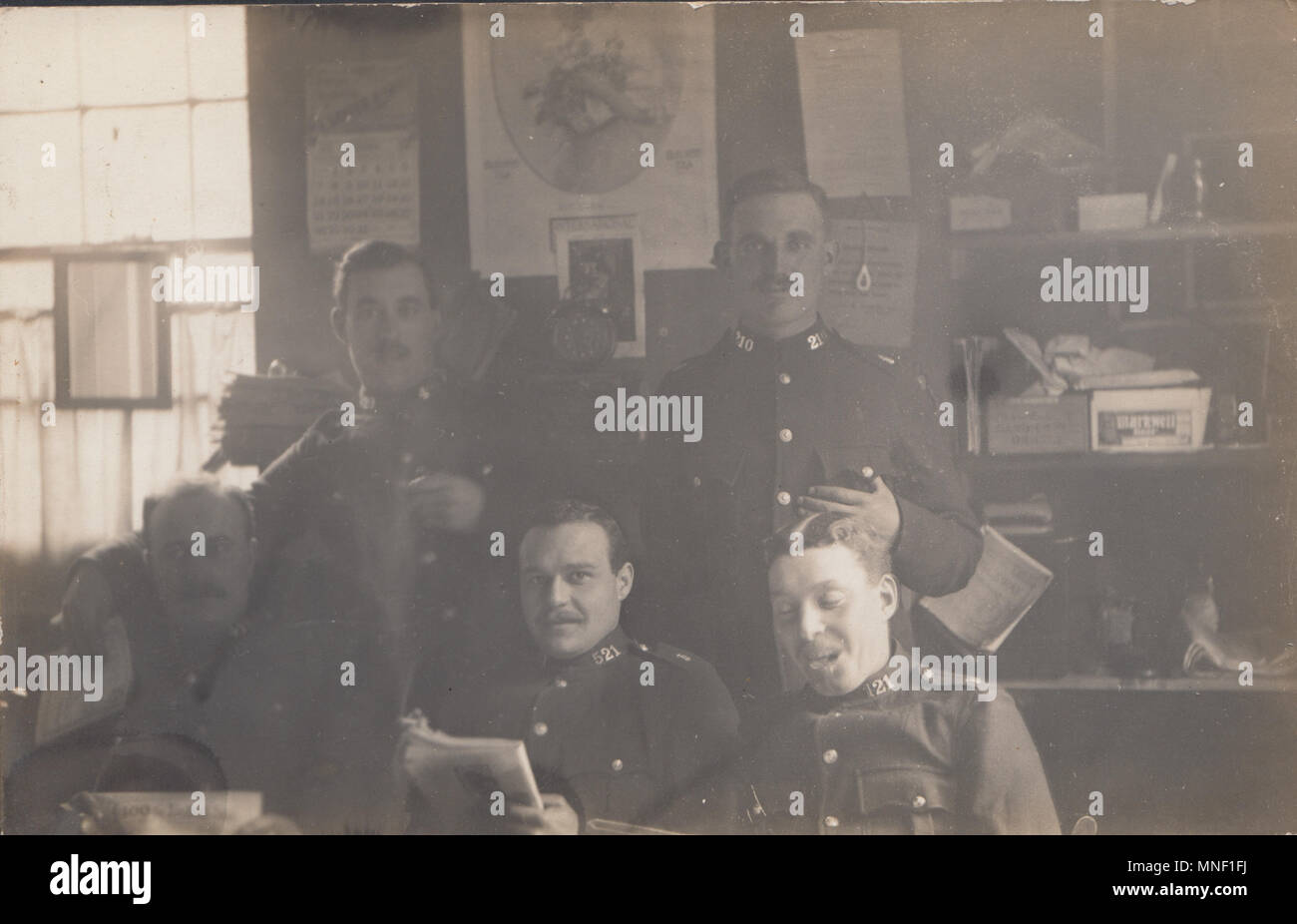 Vintage Photograph of Policemen Relaxing Inside a Police Station Stock ...