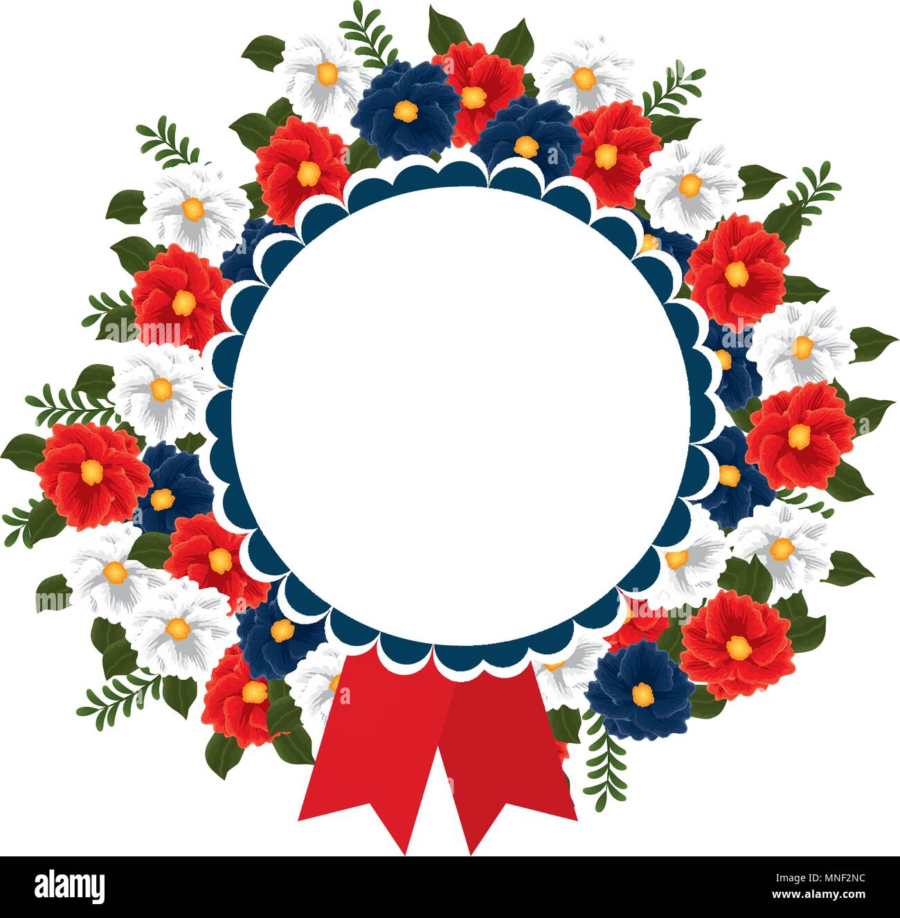floral decoration with medal frame Stock Vector Image & Art - Alamy