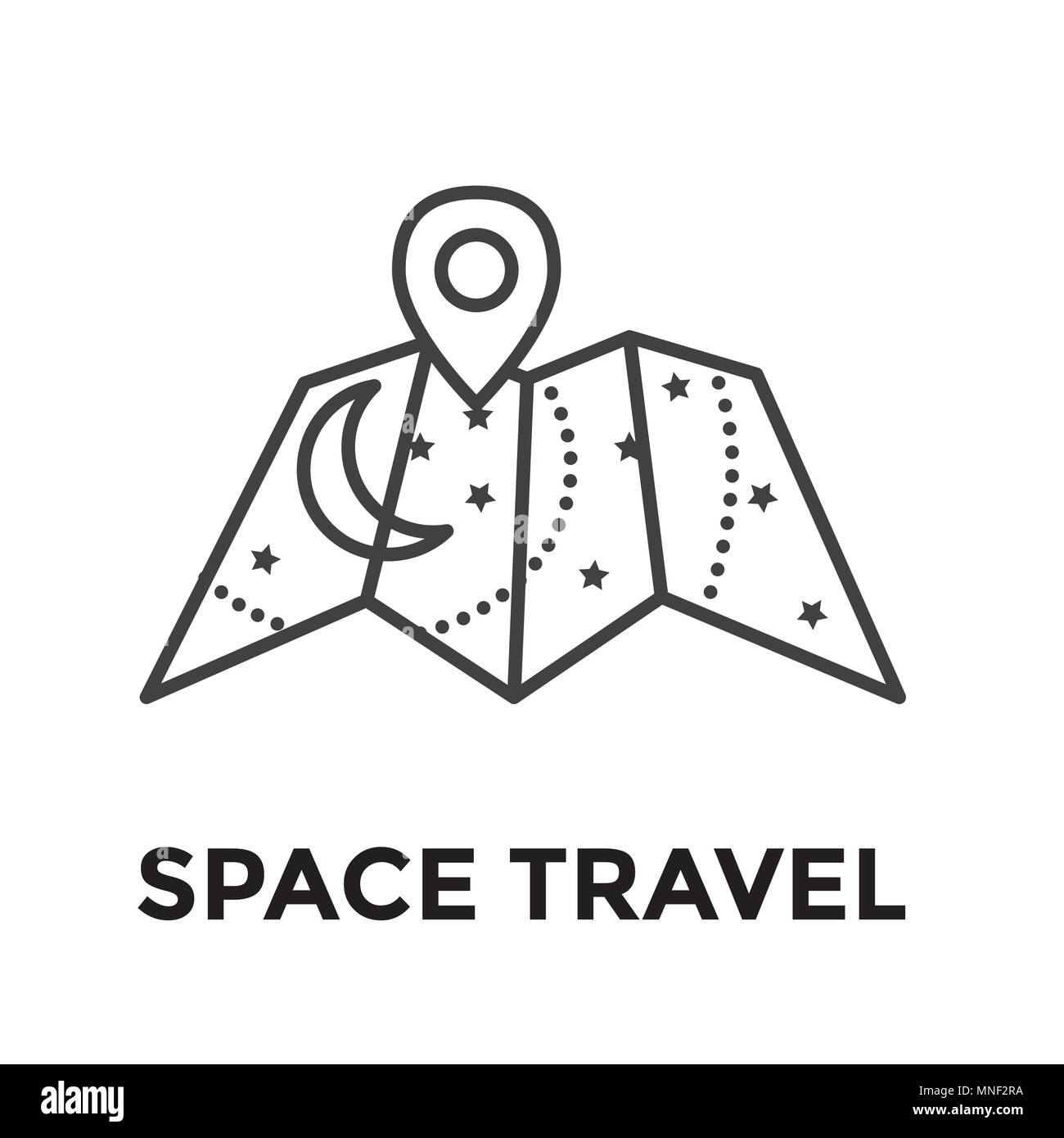 Space Travel icon w Galactic Map - Tourism to Outer Space - Exploration ...