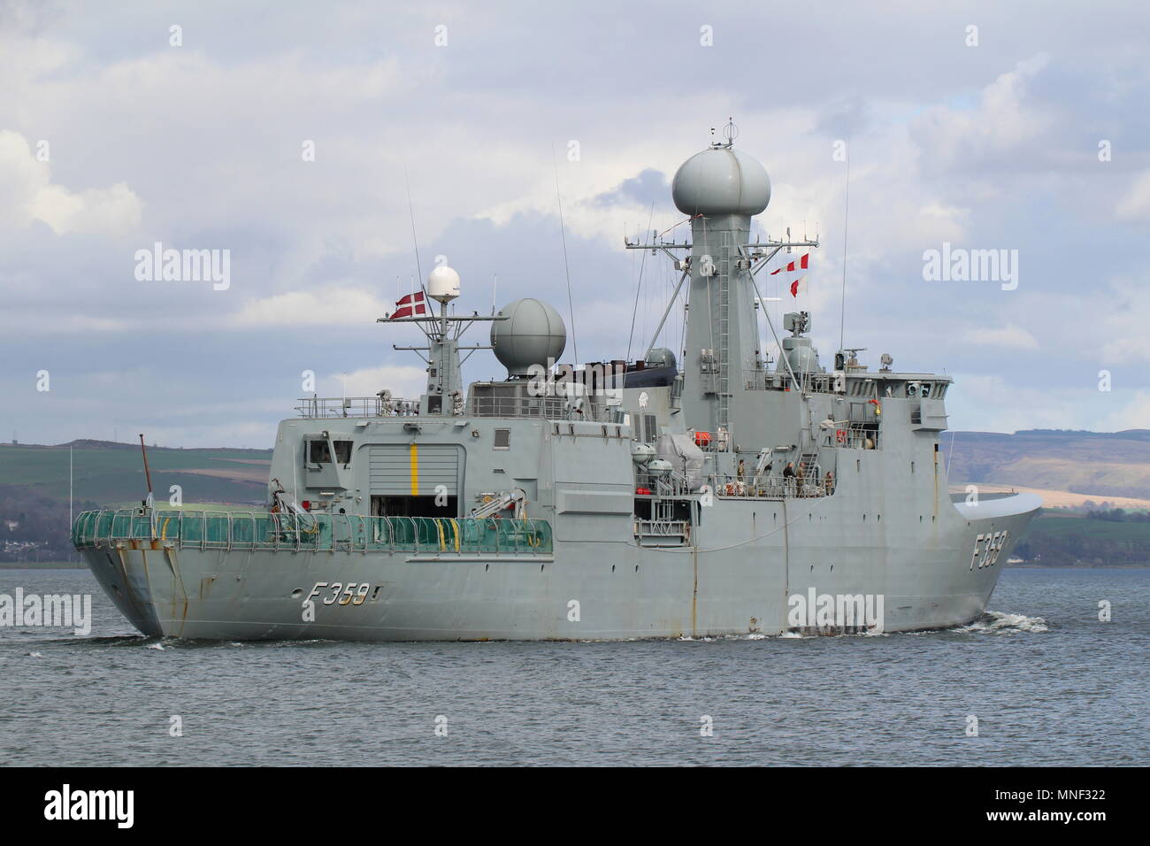 KDM Vaederren (F359), a Thetis-class frigate operated by the Royal ...