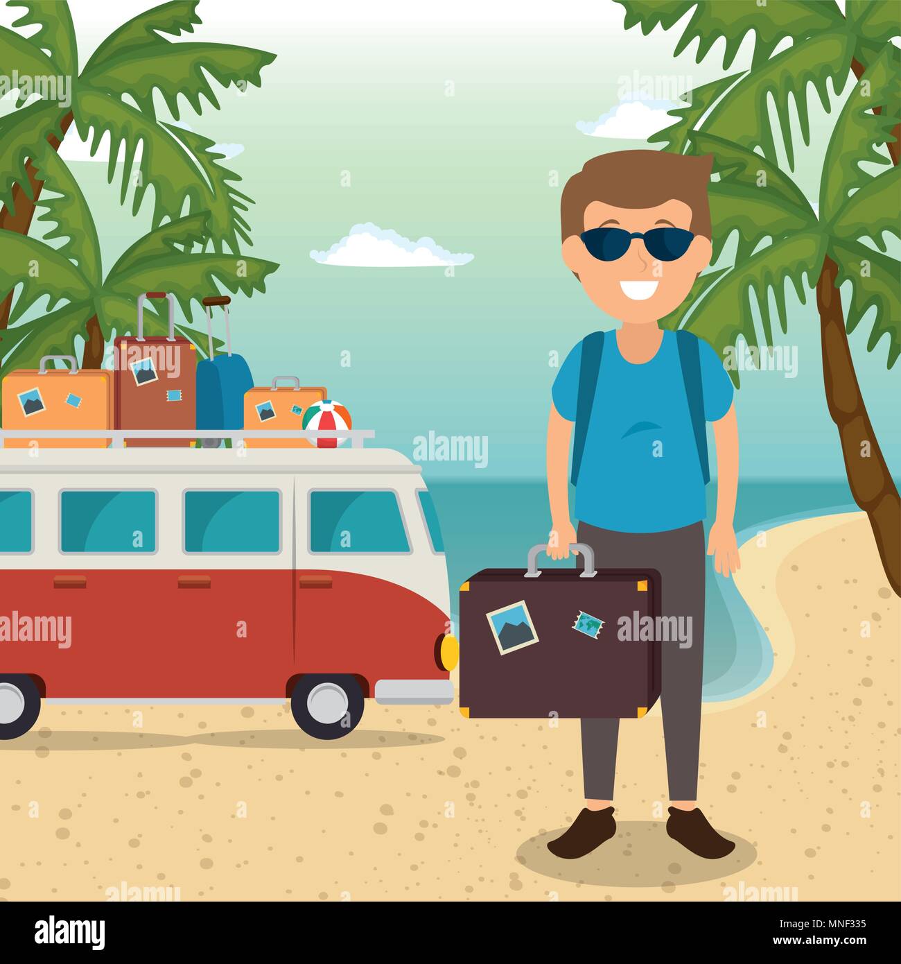 man in the beach character Stock Vector Image & Art - Alamy