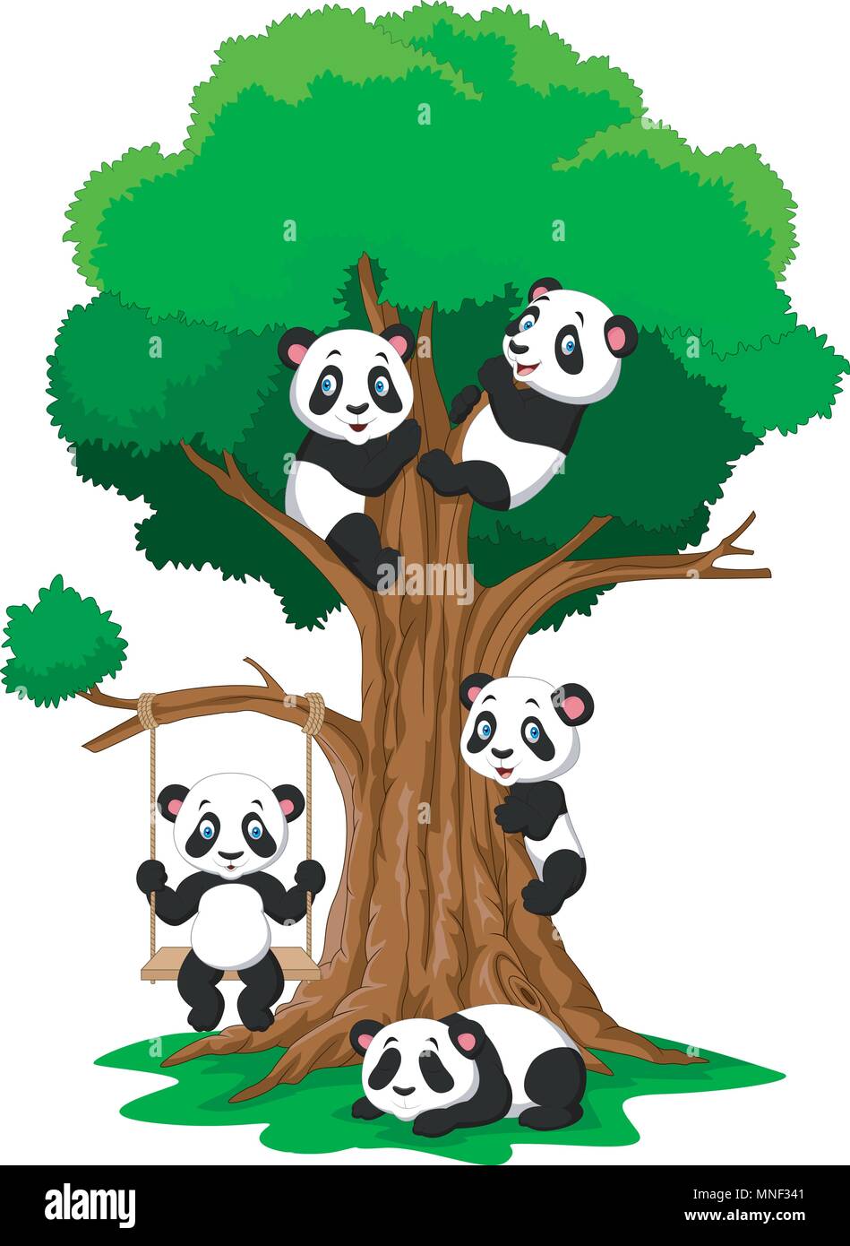 Cute panda sleeping on Stock Vector Images - Alamy