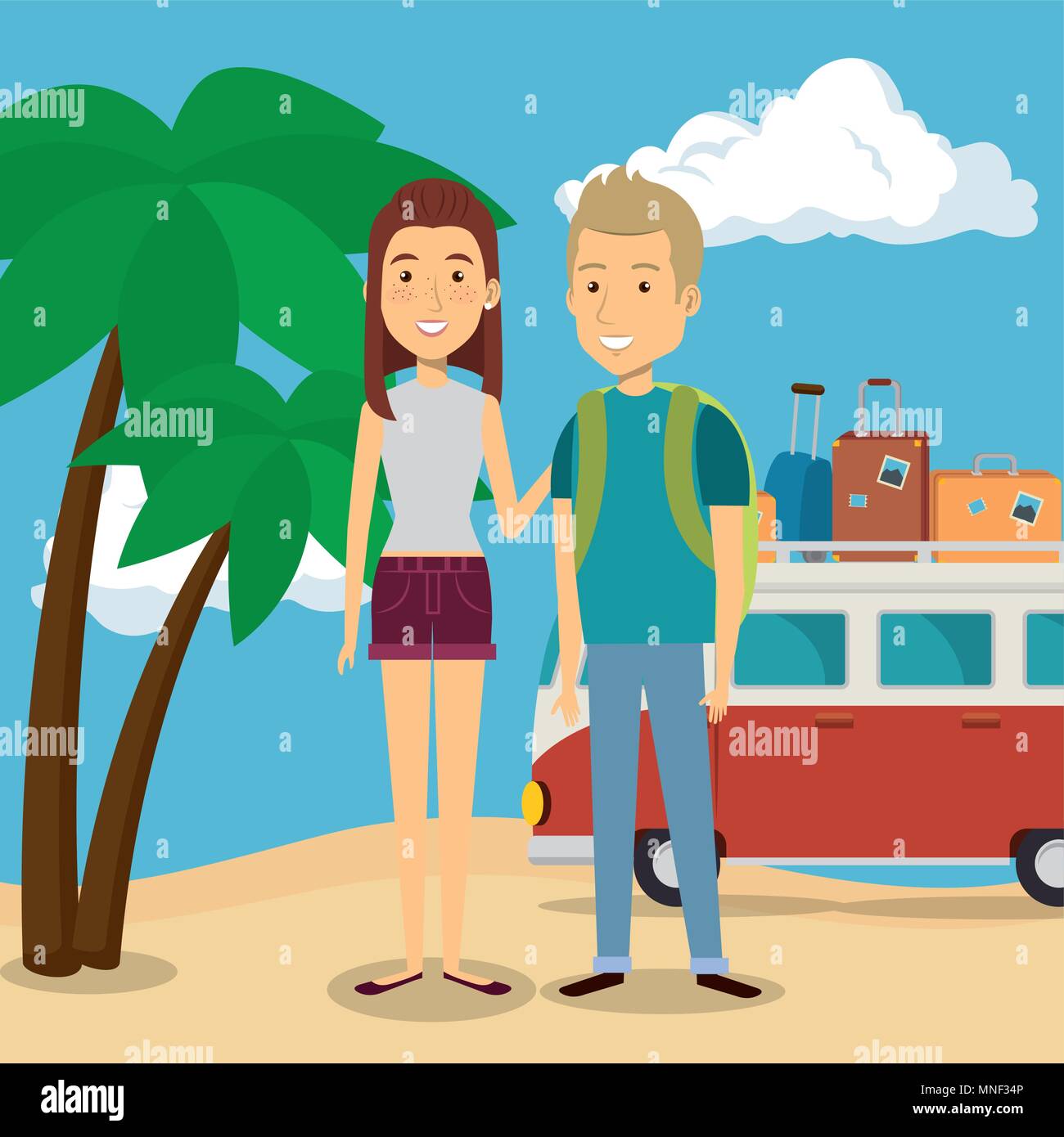 Couple In The Beach Characters Stock Vector Image And Art Alamy