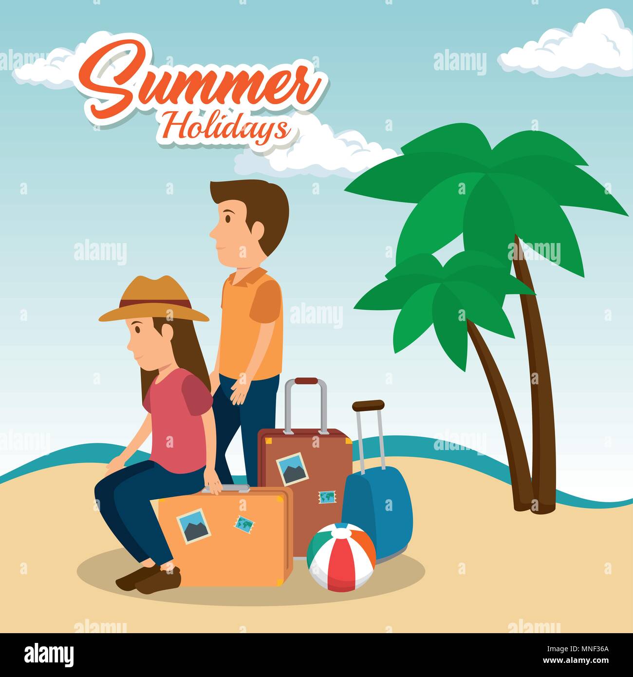 Couple Caribbean Holiday Stock Vector Images Alamy