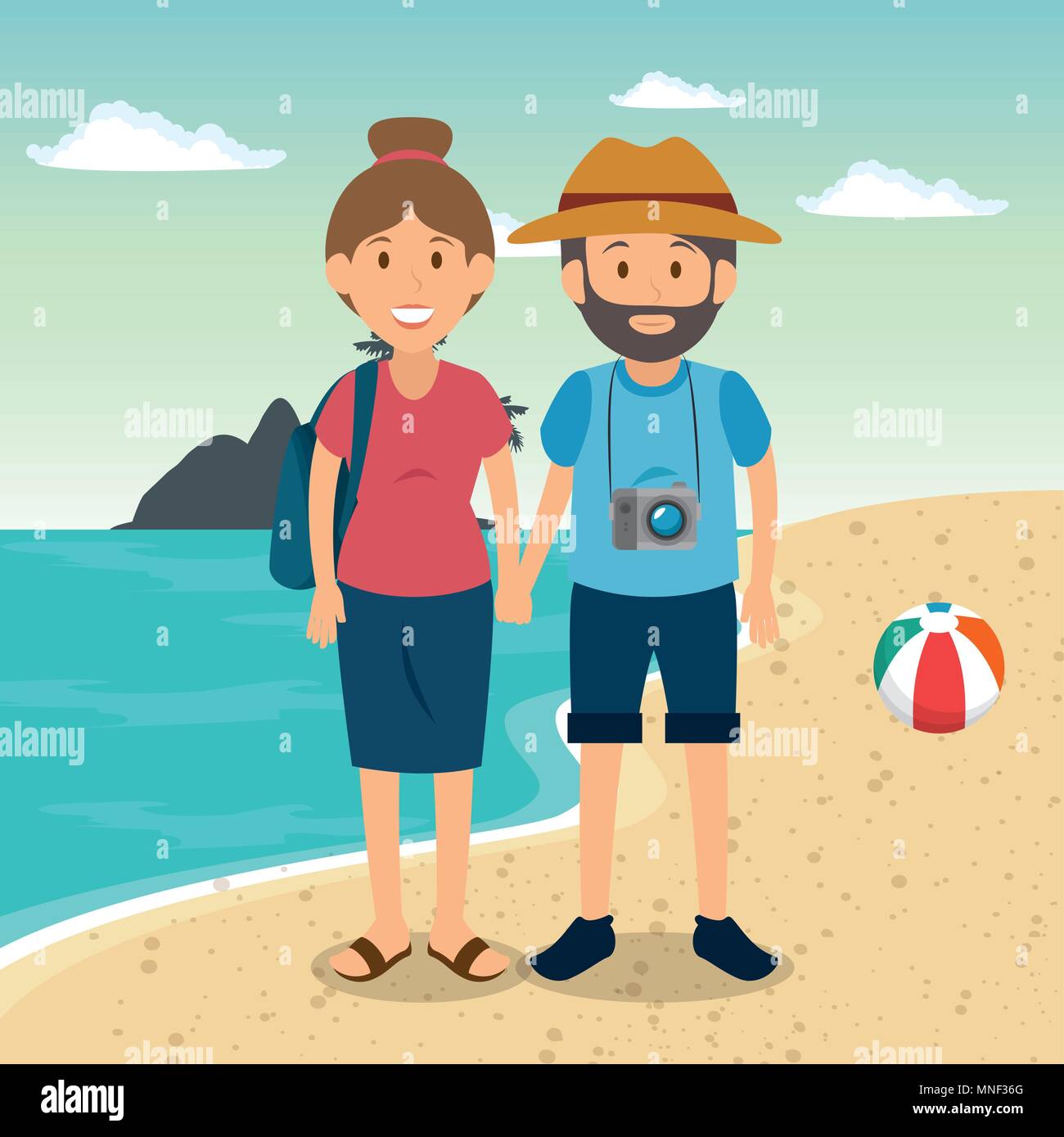 Couple Caribbean Holiday Stock Vector Images Alamy
