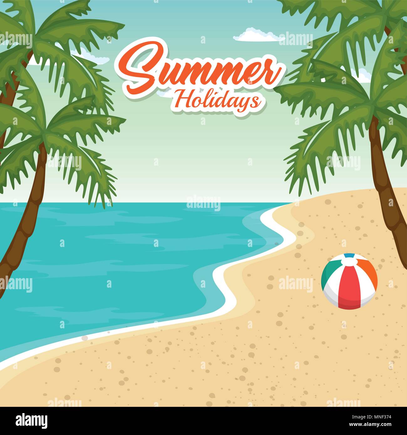 beach seascape beautiful scene Stock Vector Image & Art - Alamy